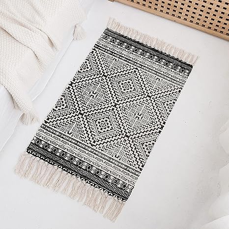 Amazon.com: Styled World Cotton Boho Rug with Rug Pad | 2'x3' Printed ...