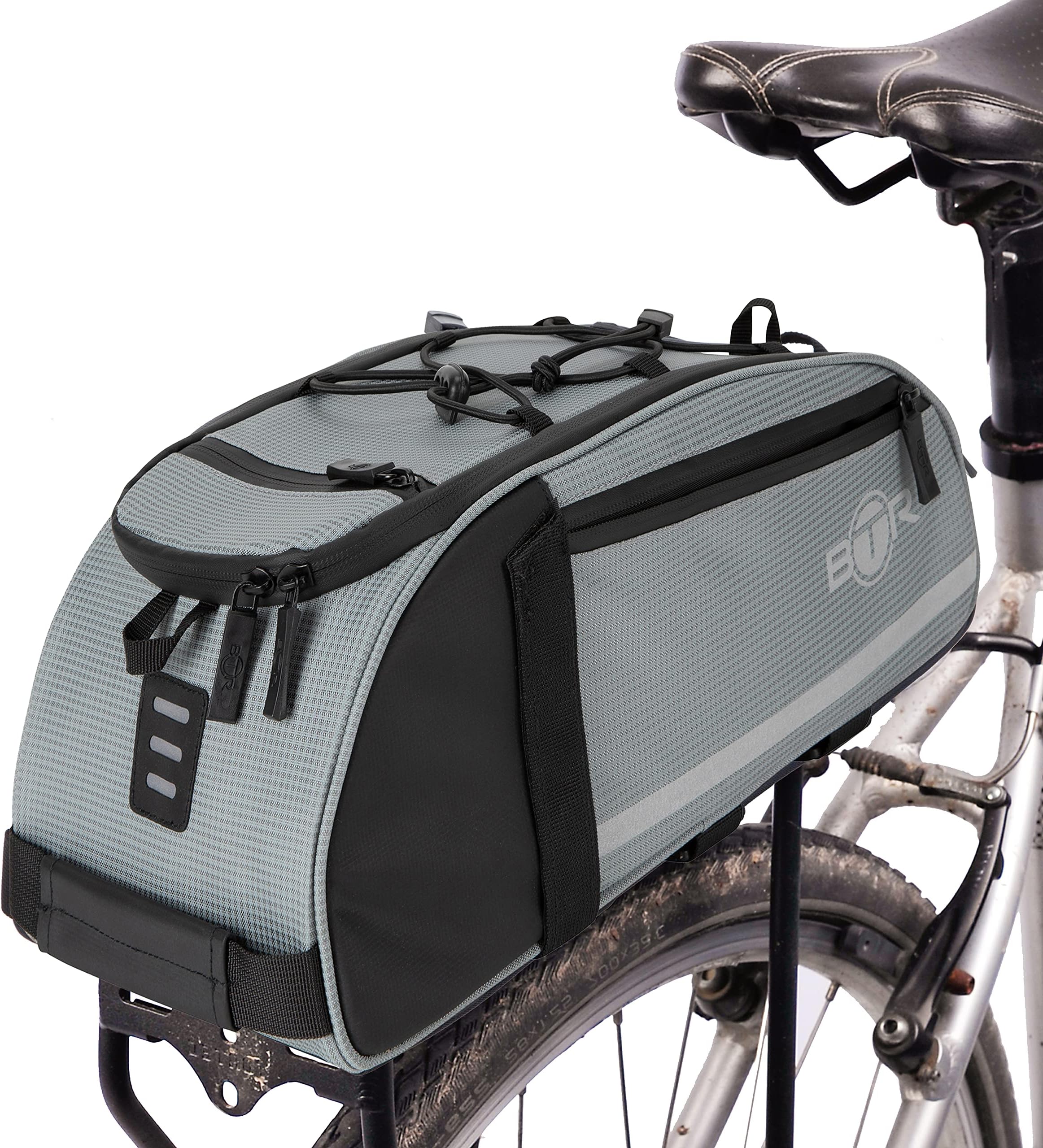 BTR Bicycle Rear Rack Pannier Bike Bag. 8 Litre Capacity. Grey : Amazon ...