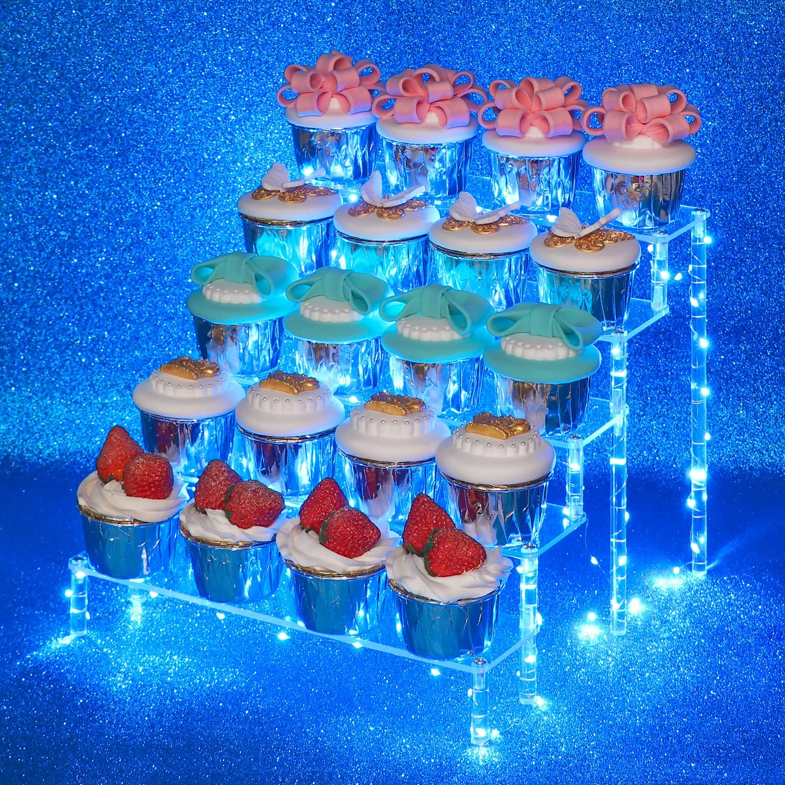 Amazon.com: weddingwish Clear Acrylic Display Riser - Shelf Cupcake ...