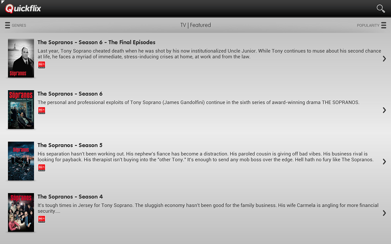 Quickflix - App on Amazon Appstore