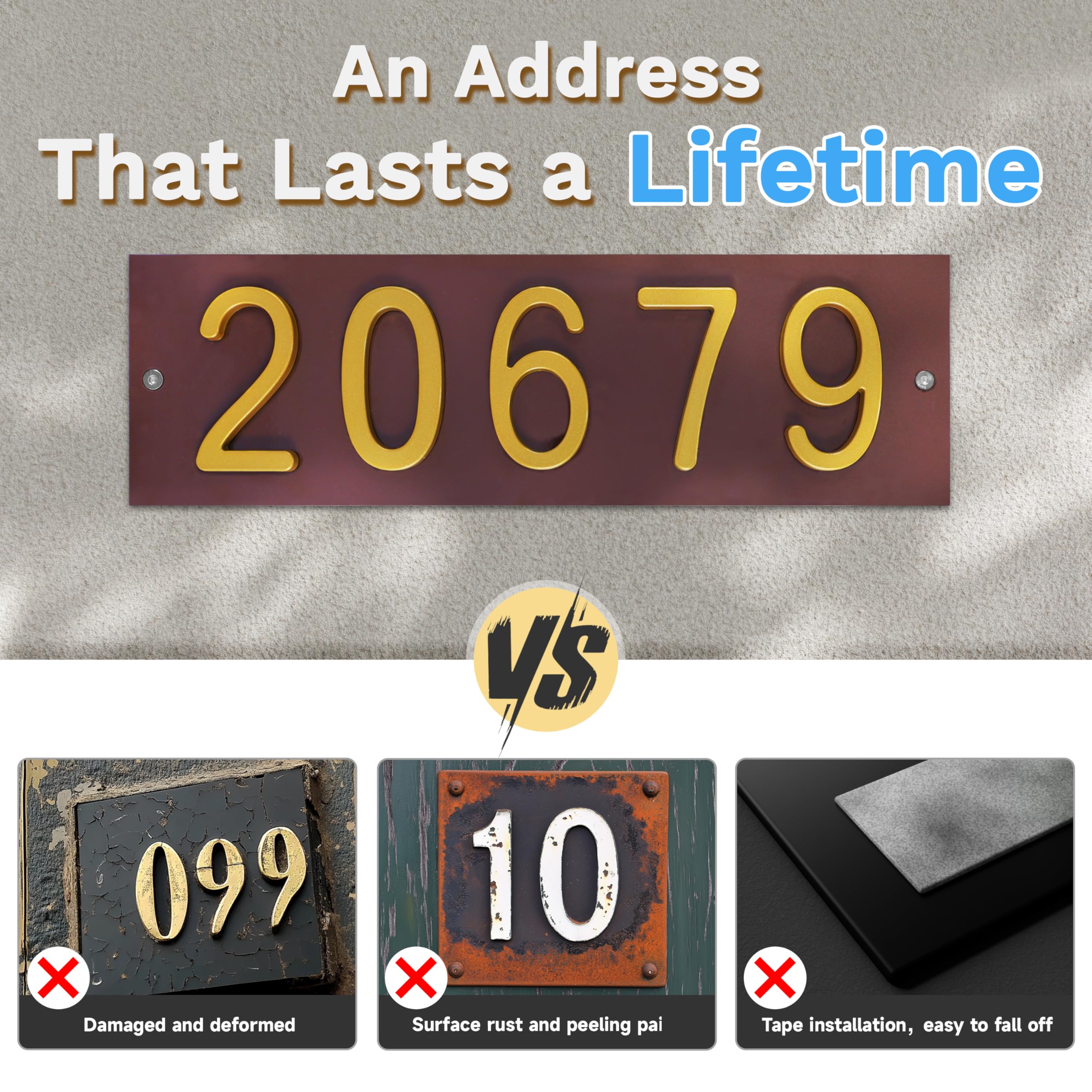 Address Signs Custom Aluminum House Numbers - Modern Floating Address ...