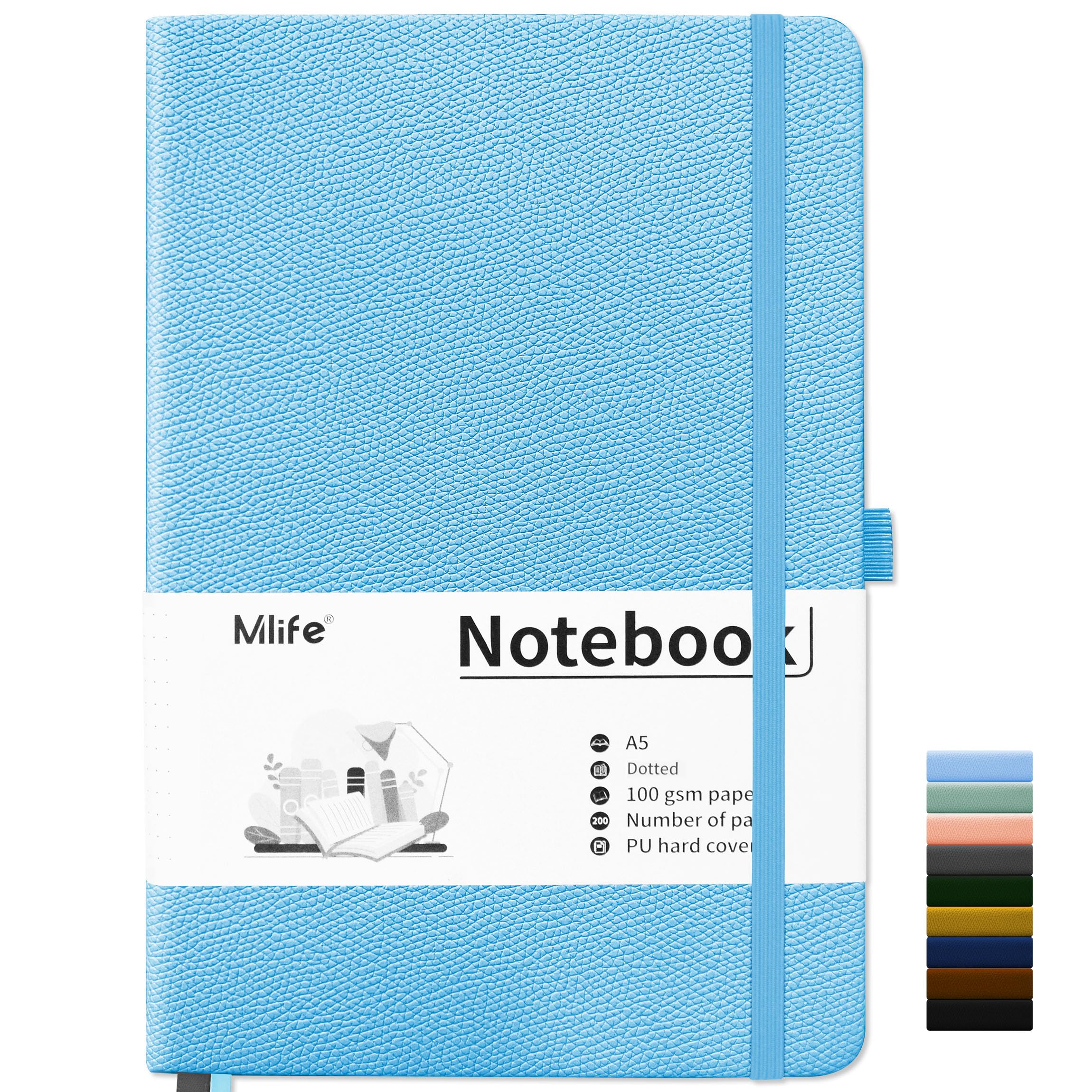 Amazon.com : Mlife A5 Dotted Notebooks - Dotted Grid Journal with Pen Holder, Dotted Journal ...
