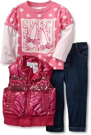 Amazon.com: Baby Togs Baby Girls' 3 Pack Vest Set, Fuchsia, 12 Months ...