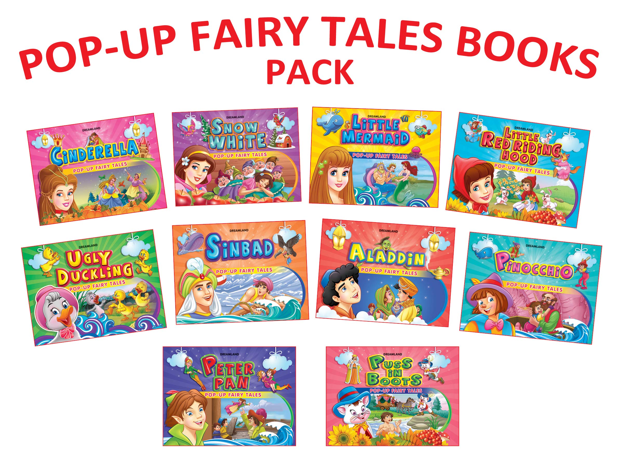 Buy Pop Up Fairy Tales 10 Books Pack for Children Age 3 - 7 Years ...