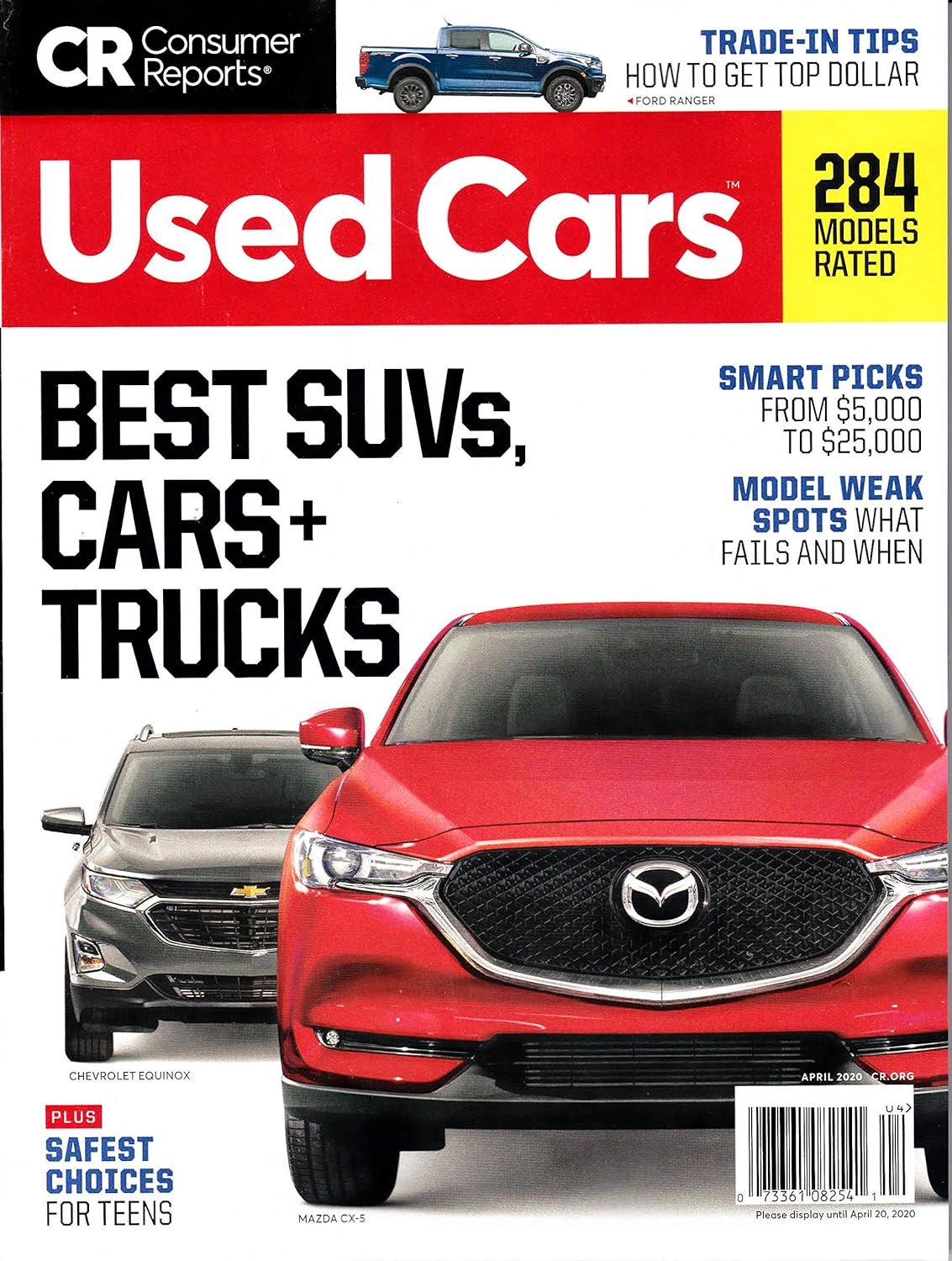 Consumer Reports Used Cars Magazine April 2020: Amazon.com: Books