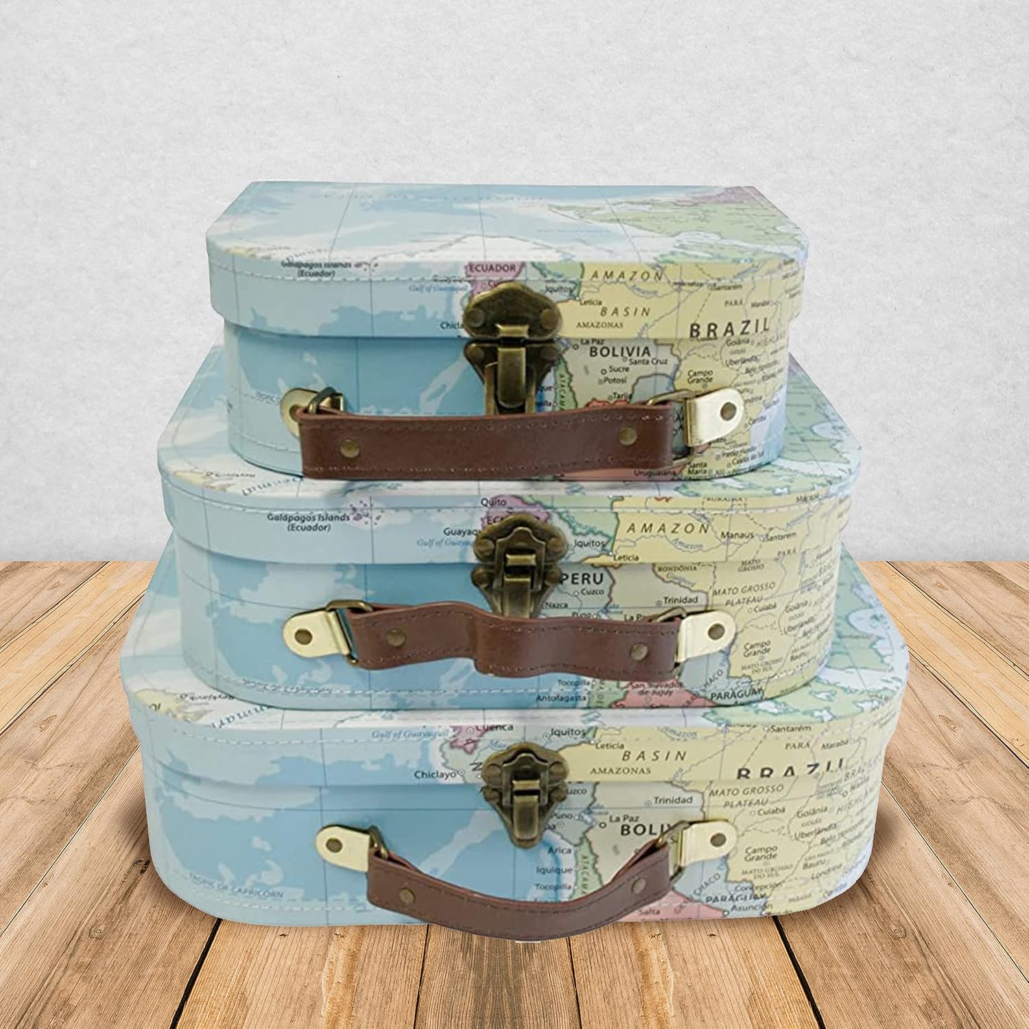 Amazon.com: wald imports - Set of 3 Paperboard Suitcases -Decorative ...