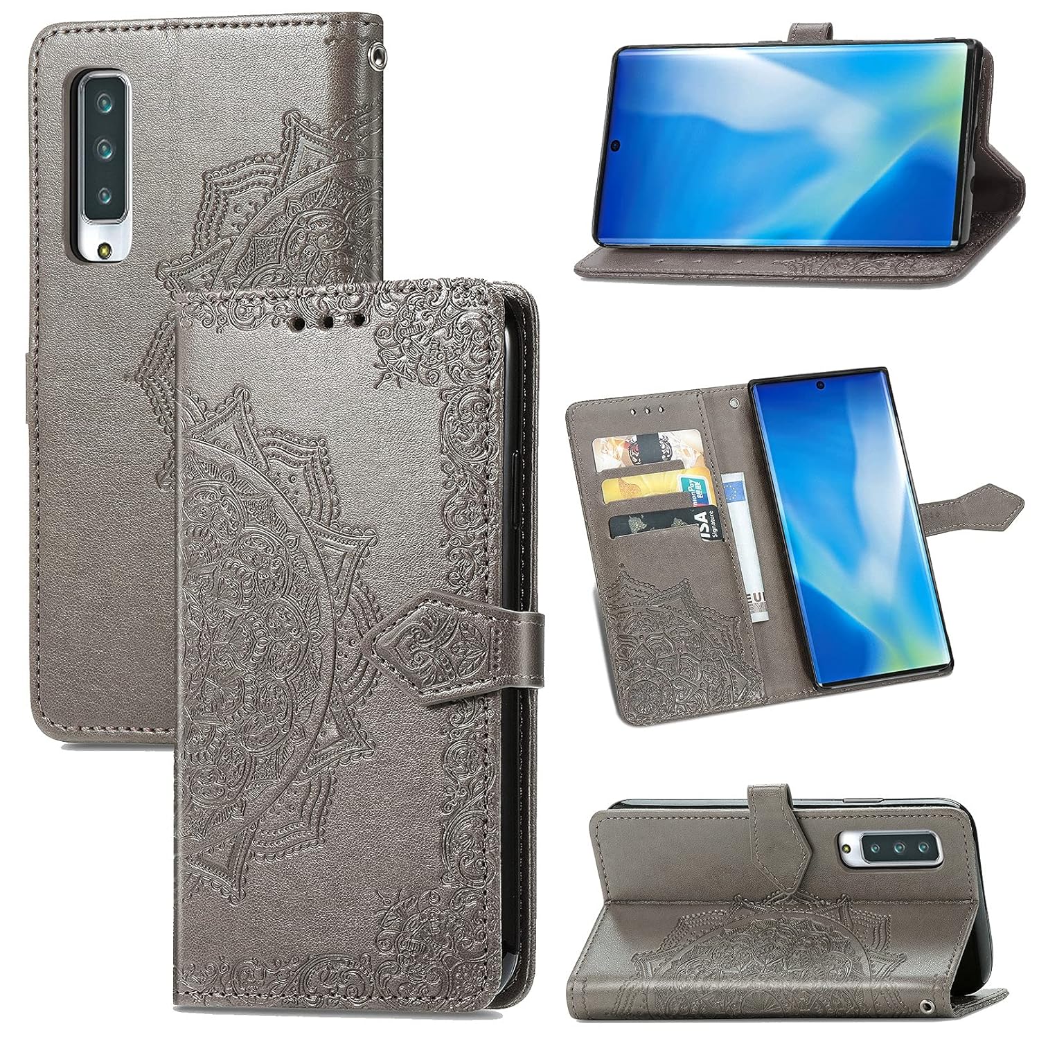 Cell Phone Case for Fujitsu Arrows NX9 F-52A Mandala Flower Embossed ...