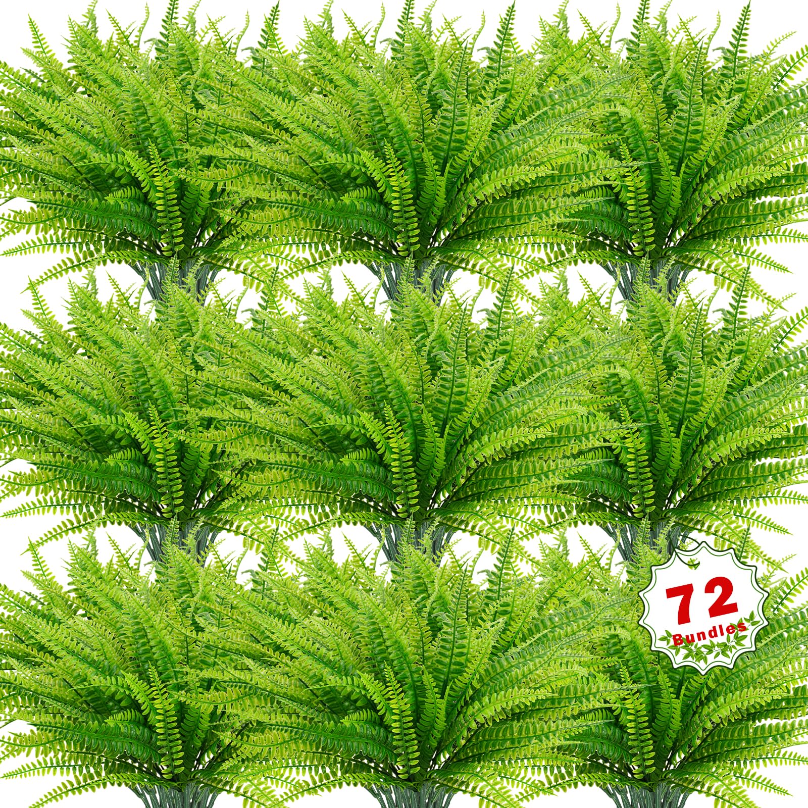 Amazon.com: unlemoni 72 Pcs Artificial Ferns for Outdoors, UV Resistant ...