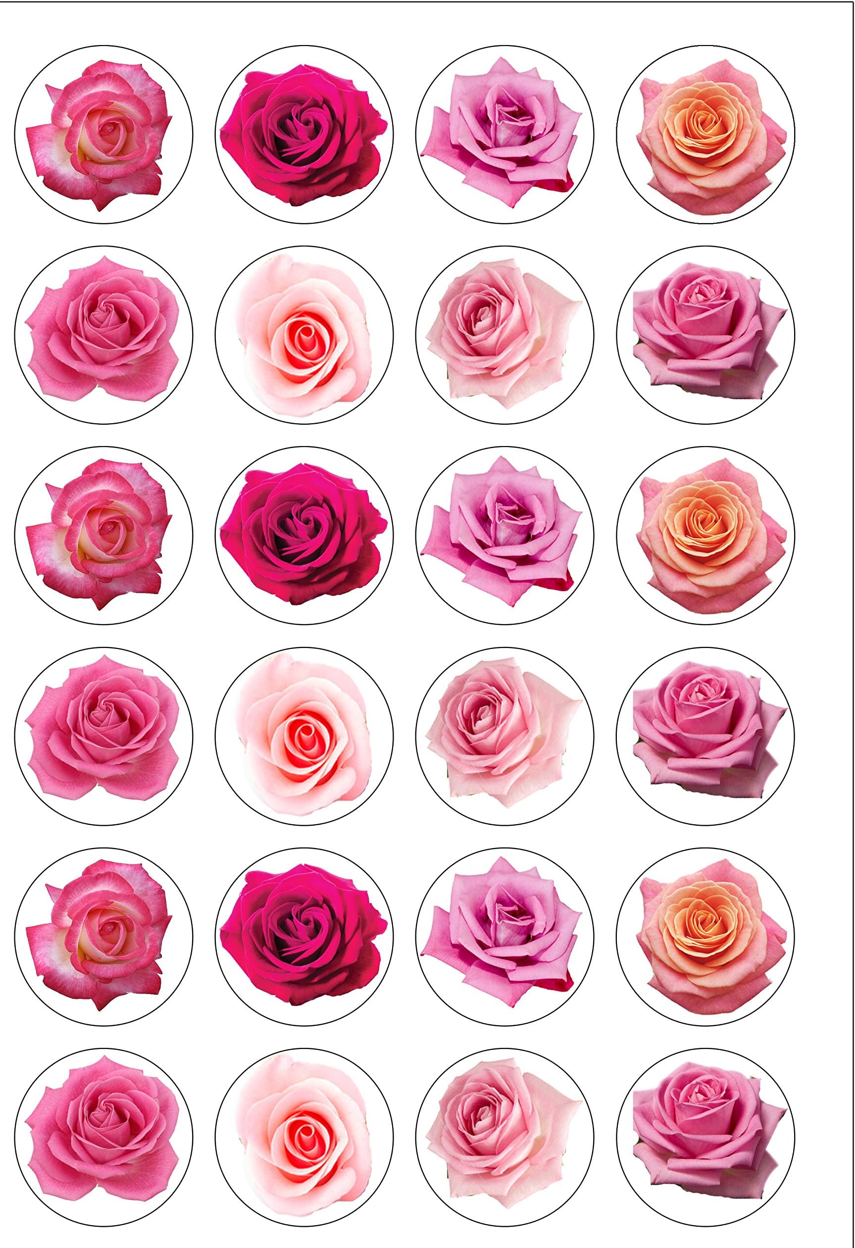 Top That 24 Count Pink Edible Wafer Paper Cake Toppers - Birthday ...