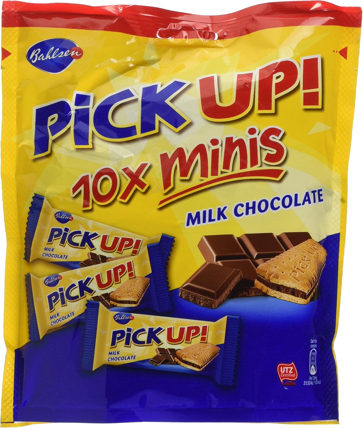 Bahlsen PiCK UP! Minis Milk Chocolate Biscuit Bars, case of 14 x 106g ...