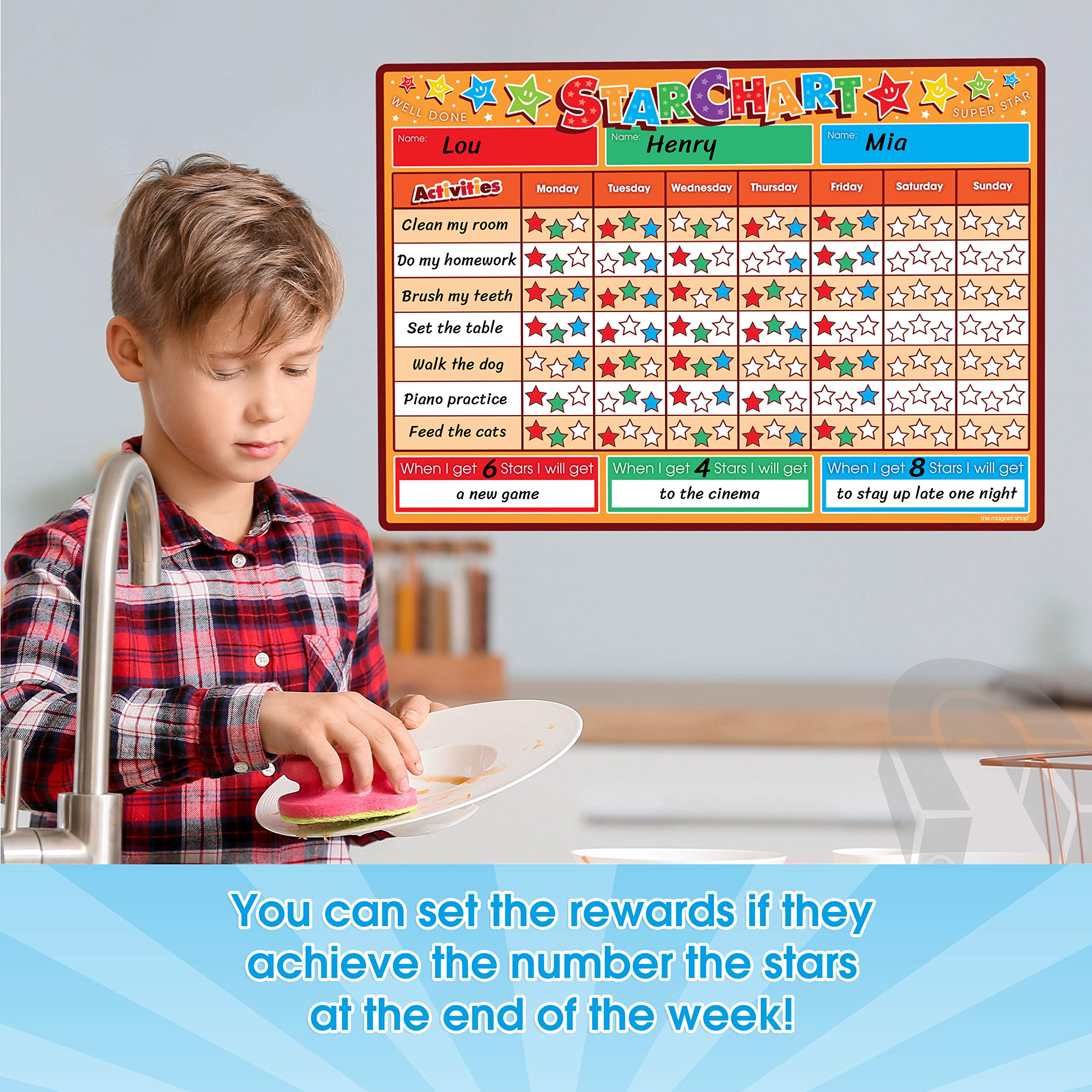 Buy The Magnet Shop Reward Chart for Children - Magnetic Star Chart for ...