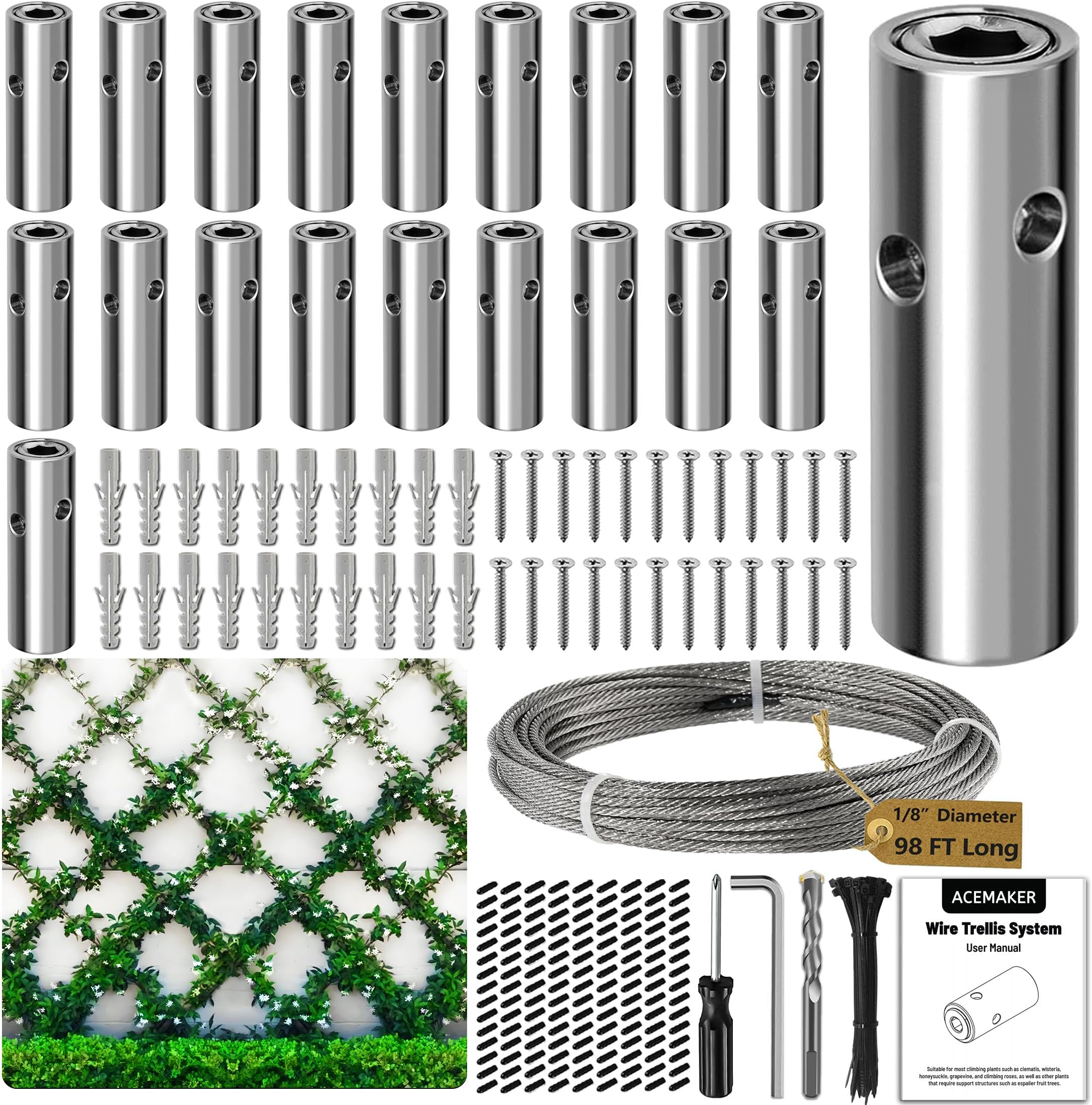 Amazon.com : MRGARDEN 7-Feet Adjustable Garden Trellis Set for ...