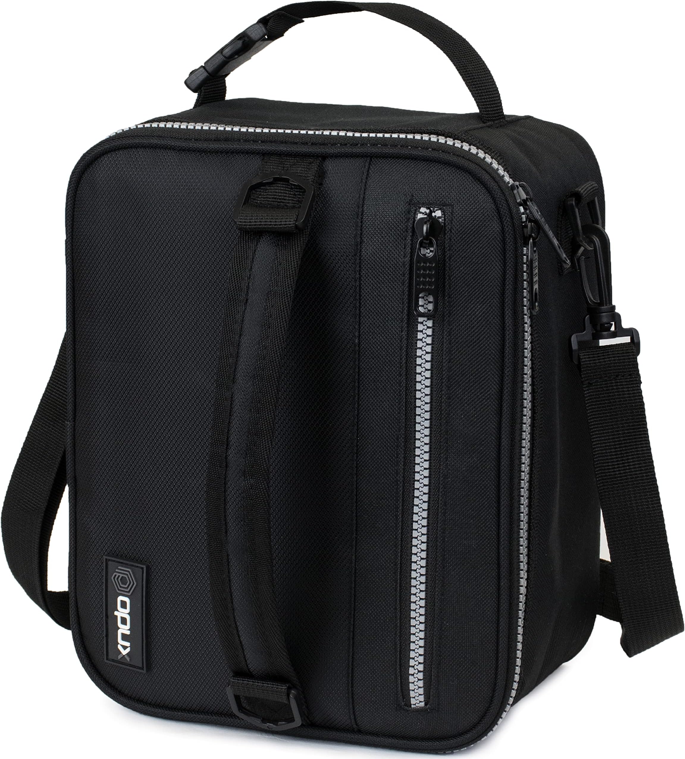 OPUX - Lonchera térmica aislada con correa para el hombro, negra, para hombres y mujeres adultos ...