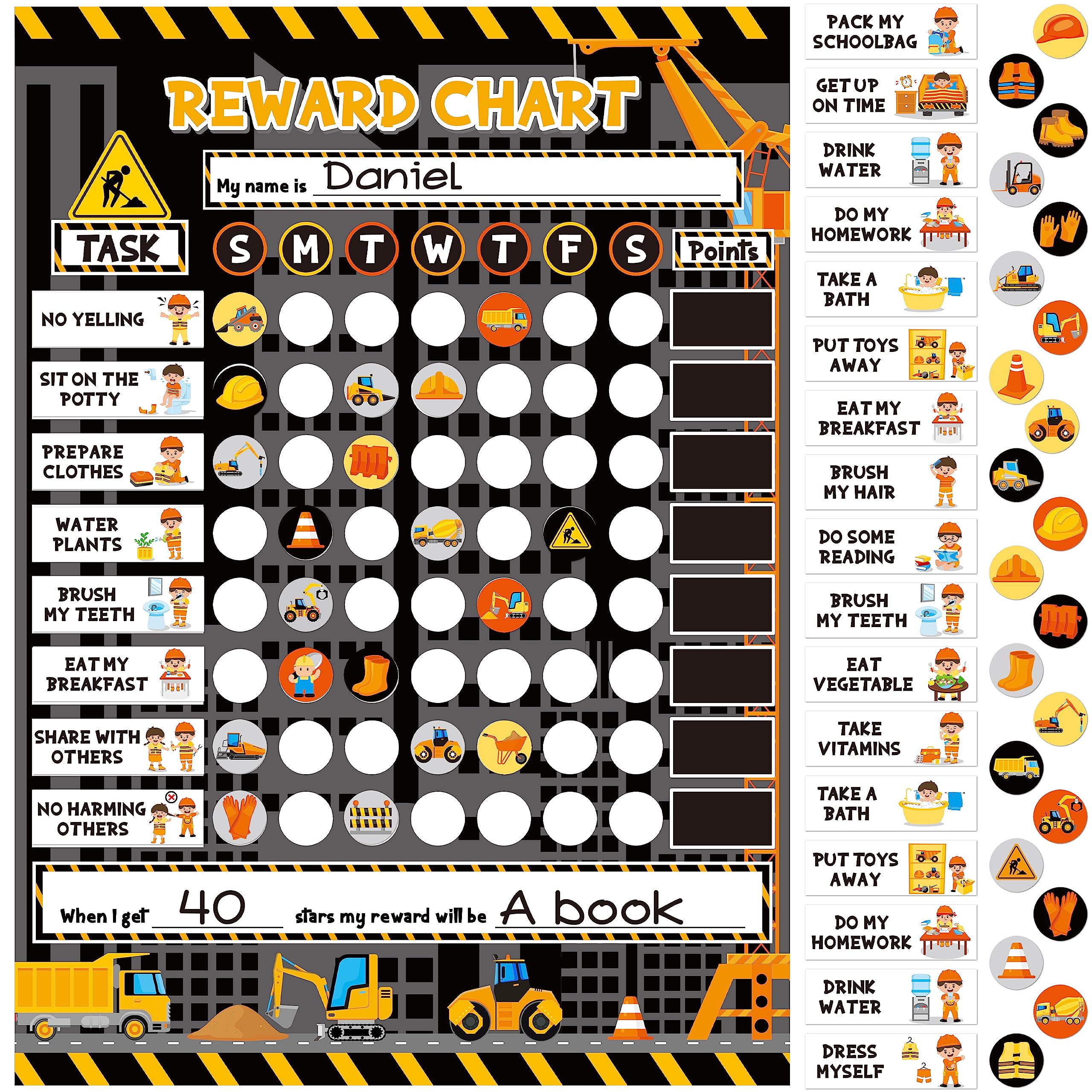 Responsibility Chart For 2 Kids Learn & Climb Kids Behavior Reward ...