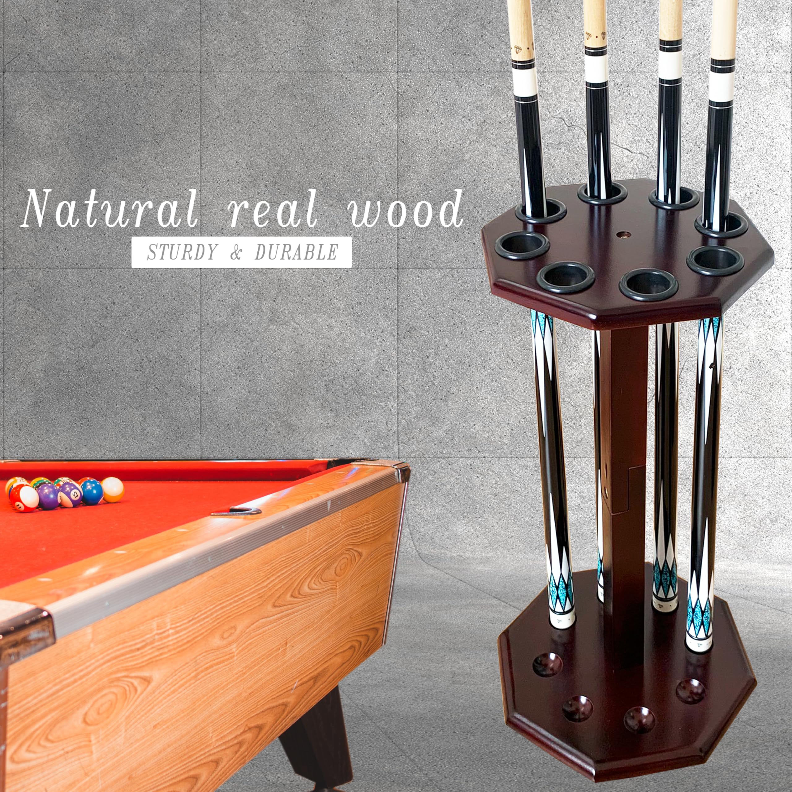 Snapklik.com : GACCO BILLIARDS Freestanding Billiard Cue Rack, Pool ...