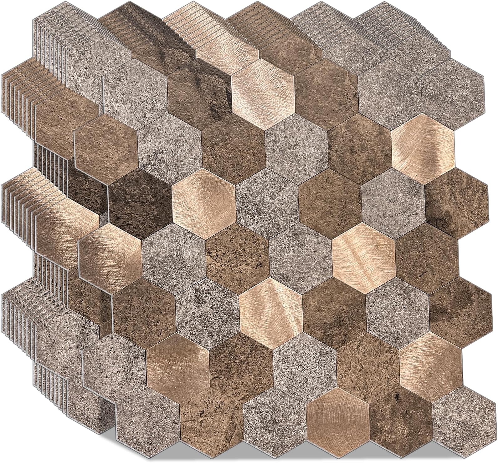 WoStick Metal Stick on Tiles, 4mm Thickness Self Adhesive Wall Tiles ...