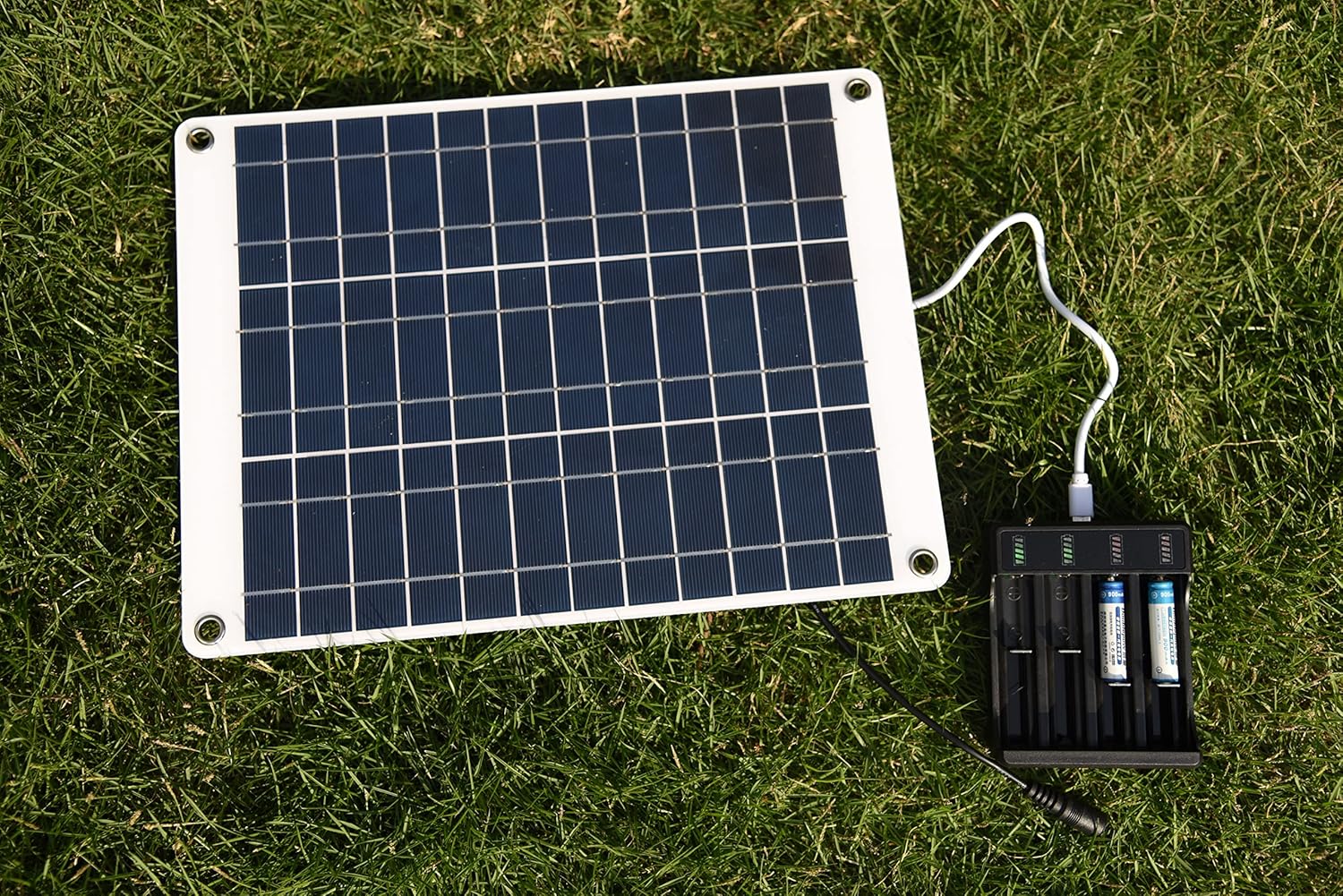 Amazon.com: HUI YINGC 15W 12V Solar Panel Charger Kit Double 5V USB ...
