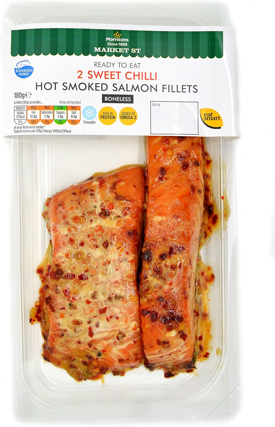 Morrisons Hot Smoked Sweett Chilli Salmon Fillets, 180g : Amazon.co.uk ...