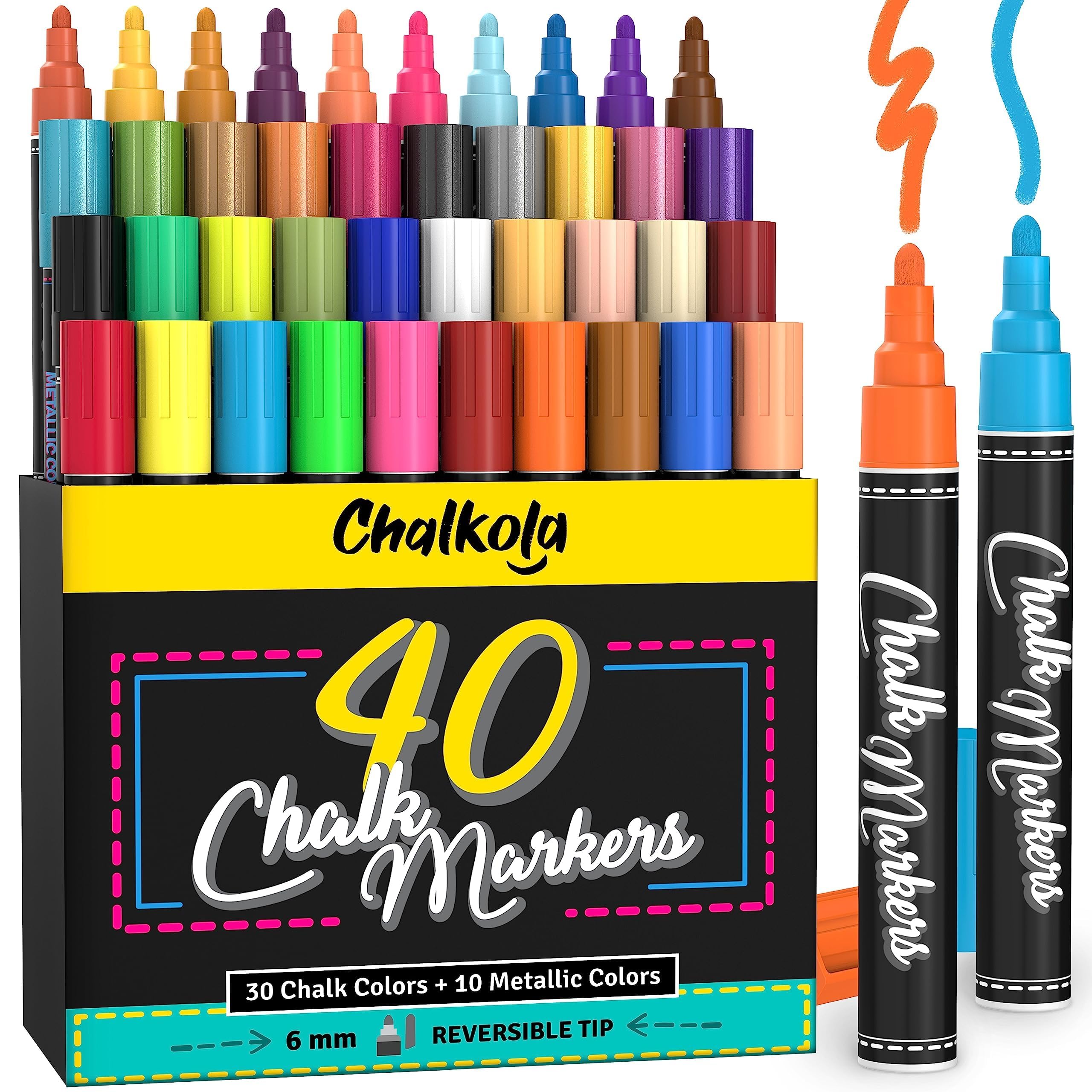 Chalkola Liquid Chalk Pens for Blackboard, Chalkboard, Whiteboard ...