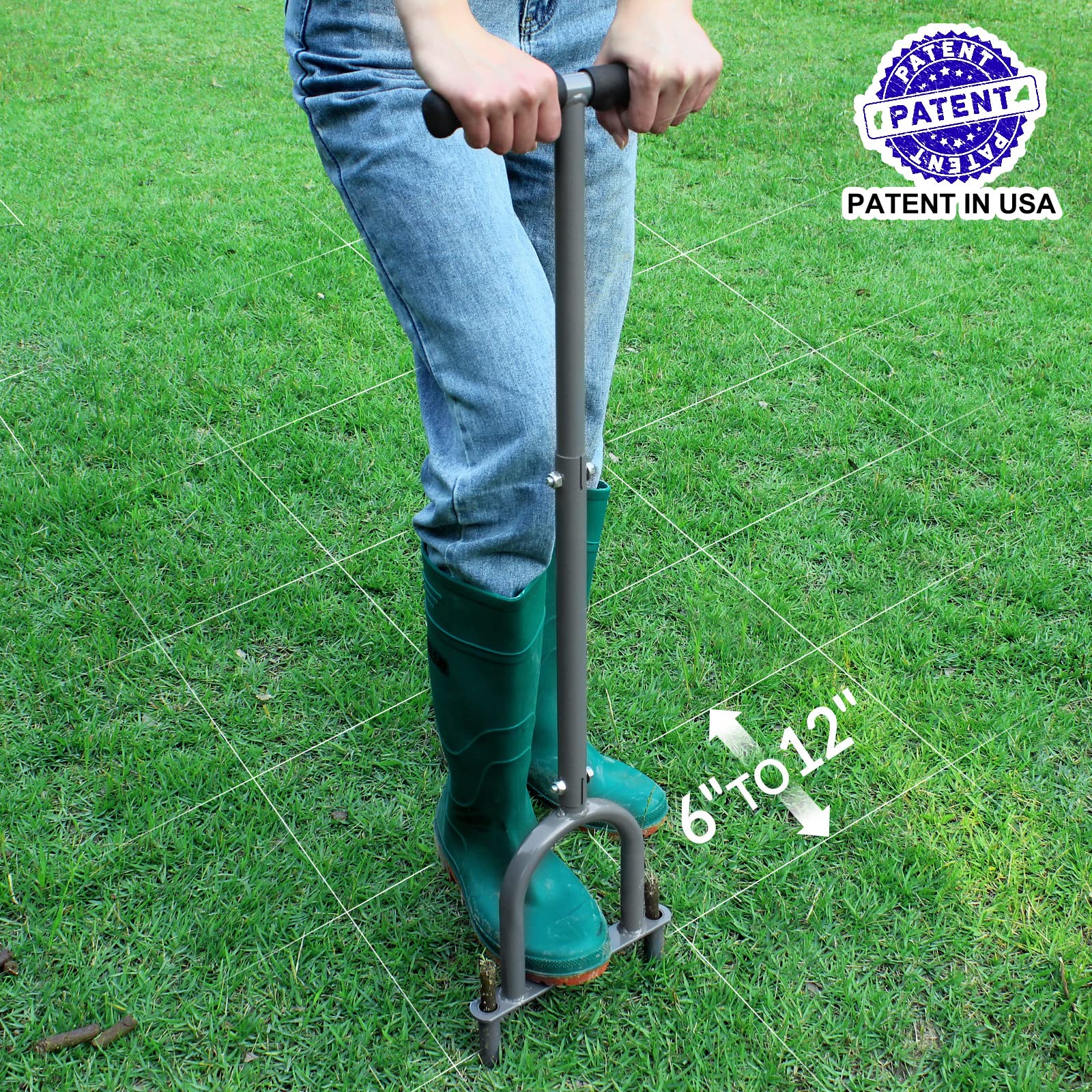 Snapklik.com : Lawn Coring Aerator, Manual Grass Dethatching Turf Plug ...