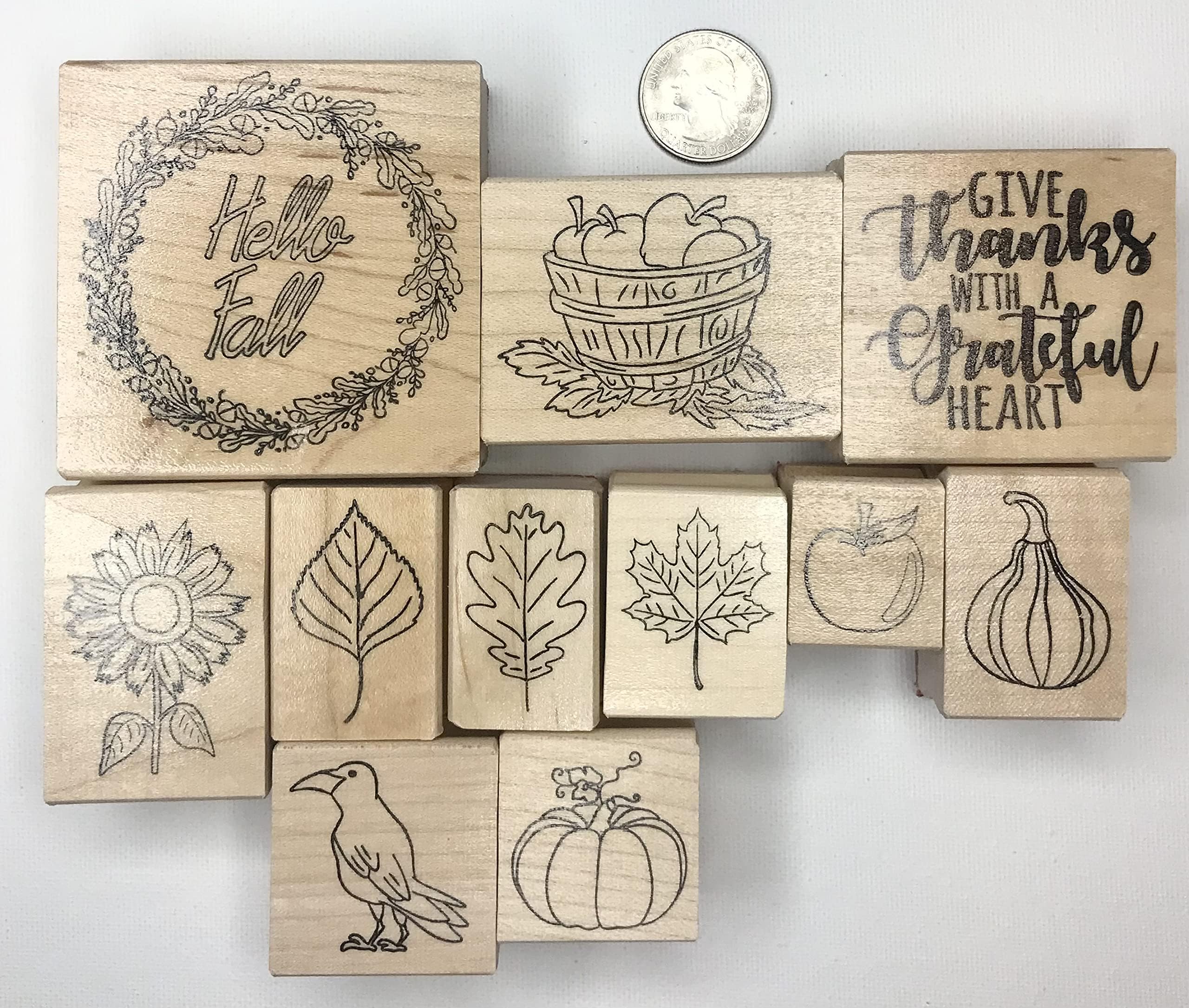 Amazon.com: Leaf and Acorn Rubber Stamps, Fall Rubber Stamps : Arts ...