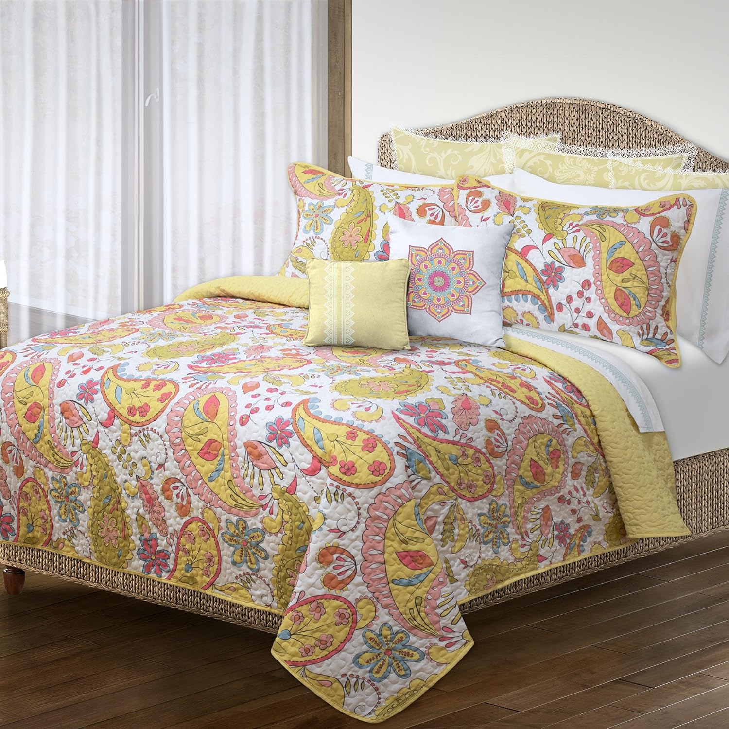 Amazon.com: Safdie 60111.2T.29 Twin Bliss Yellow Quilt Set (2 Piece ...