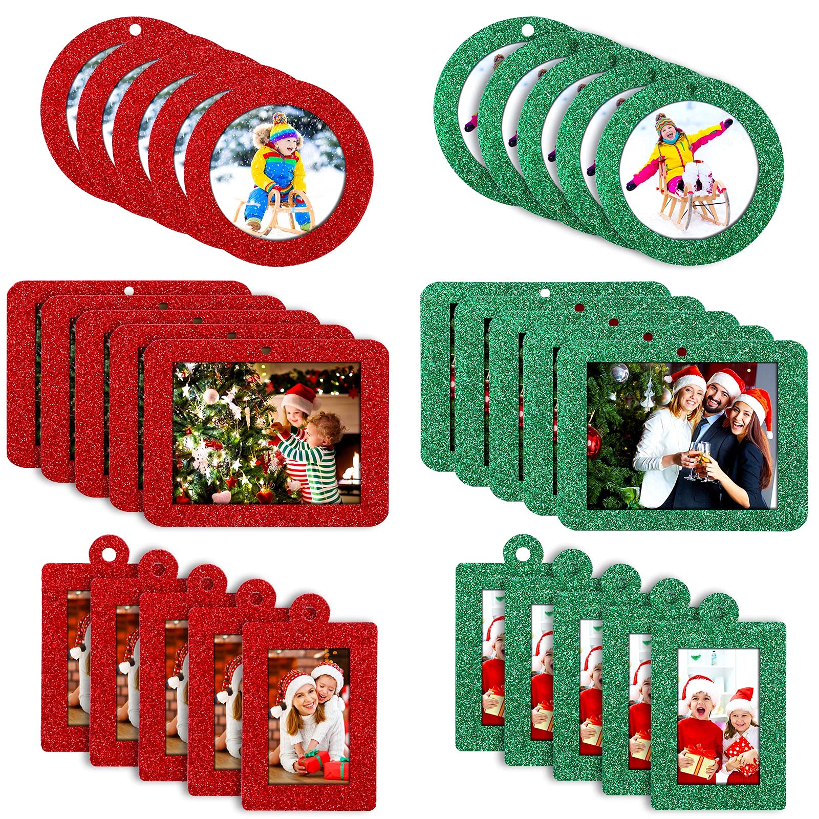 Amazon.com - Jetec 30 Pcs Christmas Photo Ornament Frame Xmas Picture ...