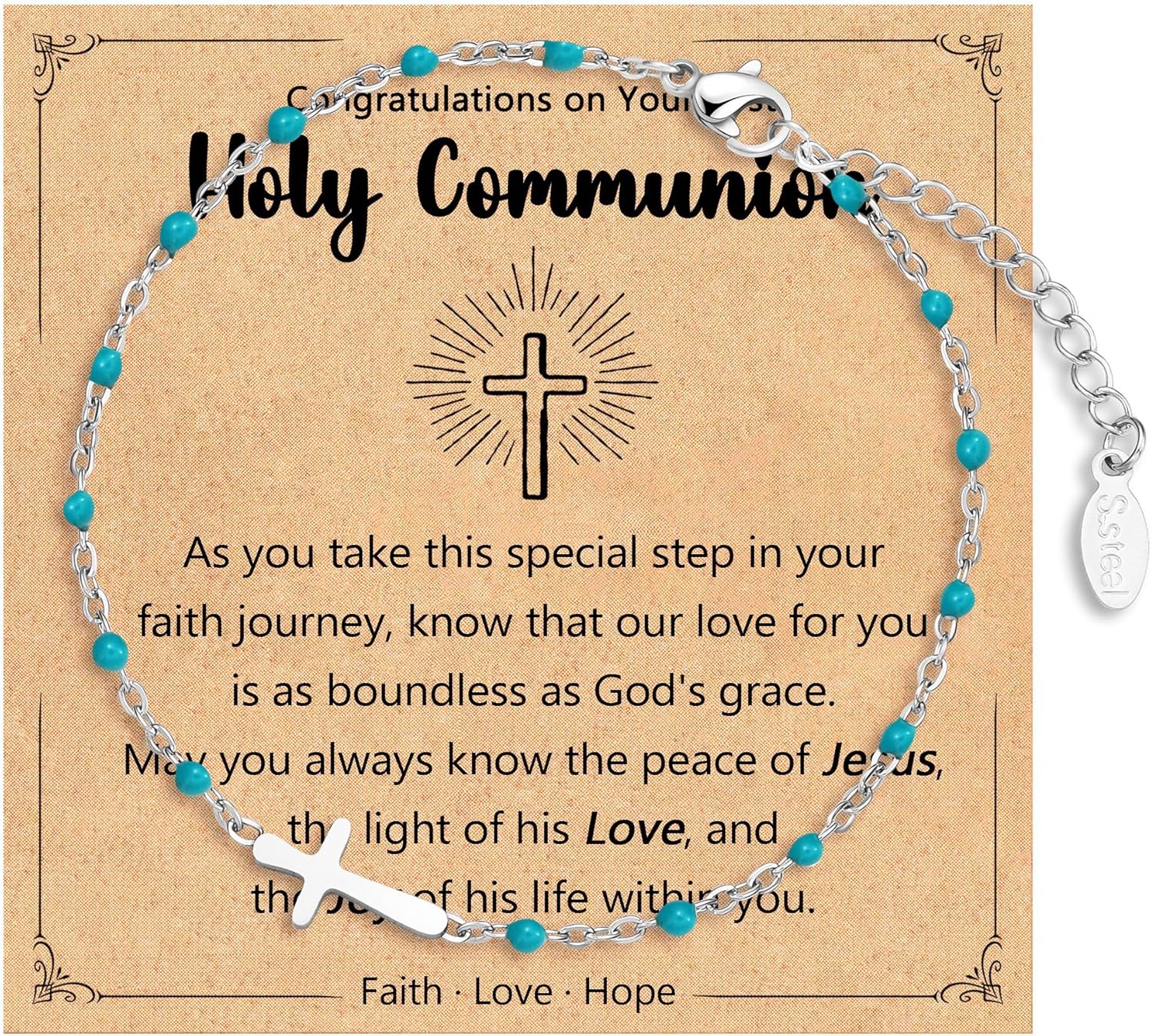 Amazon.com: IKIATY Cross Bracelet for Girls, Easter Basket Stuffers for ...