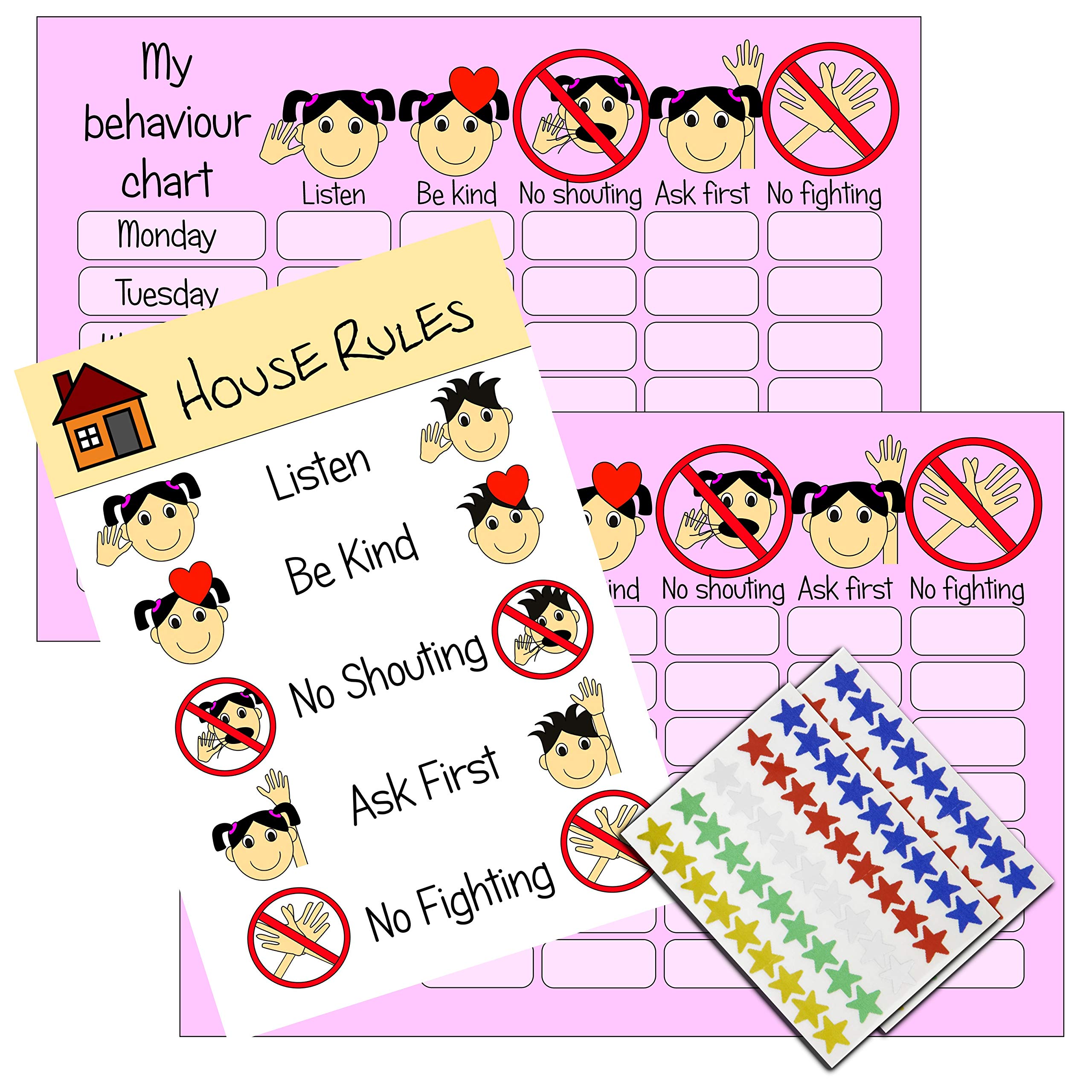 Happy Learners Childrens Encourage Good Behaviour Sticker Reward Charts ...