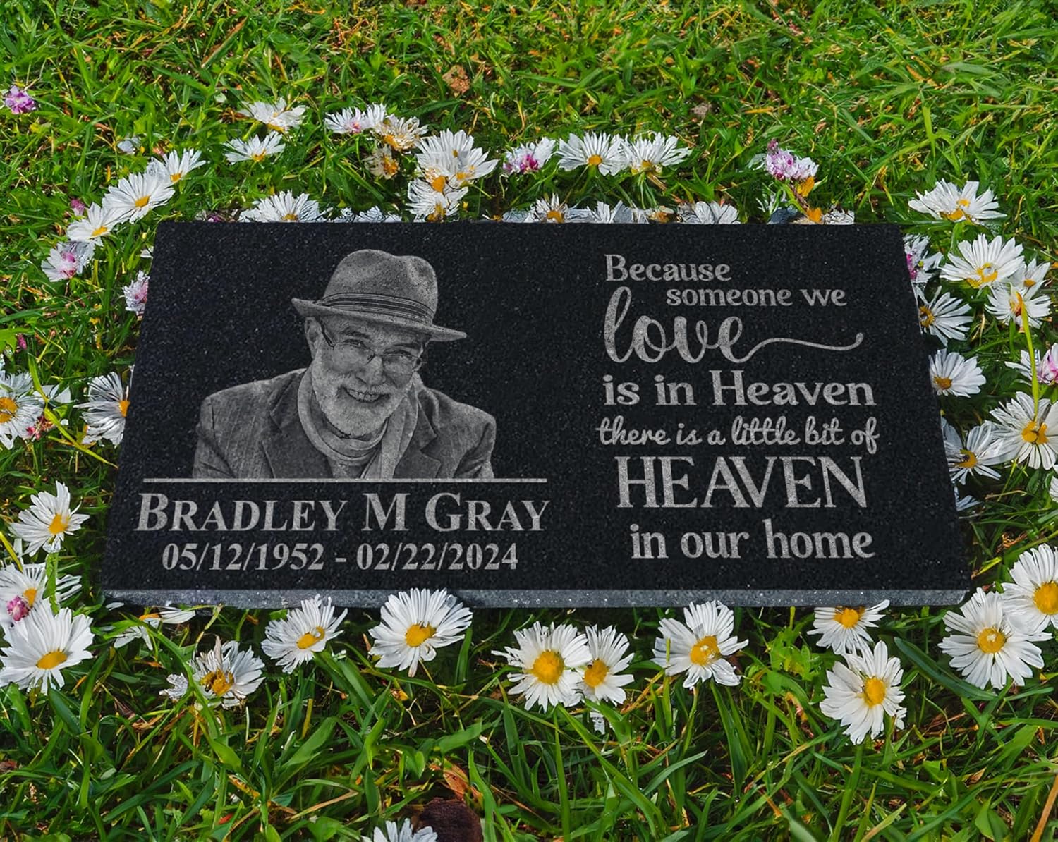 Amazon.com : Personalized Custom Black Granite Memorial Stone ...