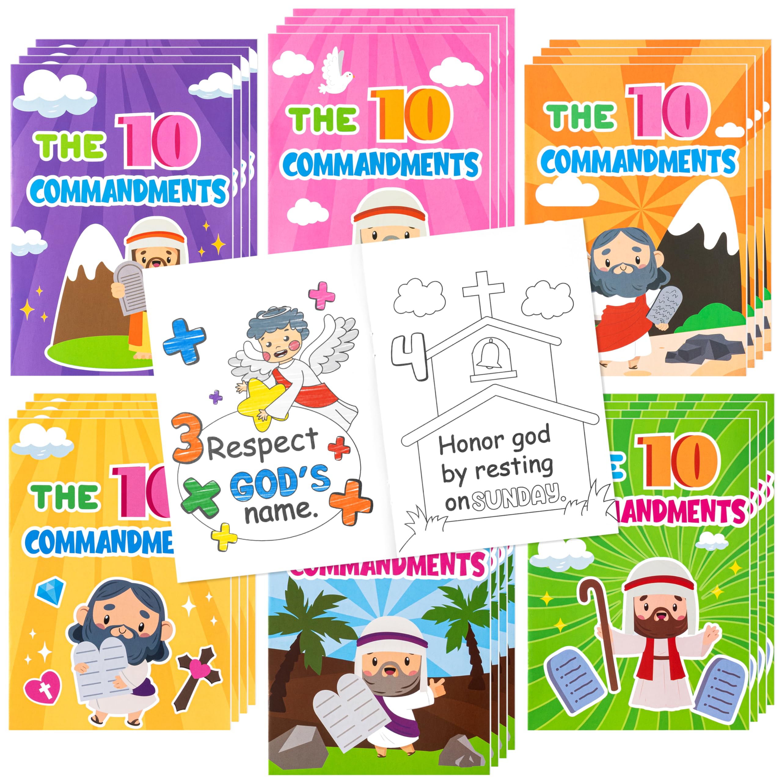 Amazon.com: JAPBOR The Ten Commandments Coloring Books - 24PCS ...
