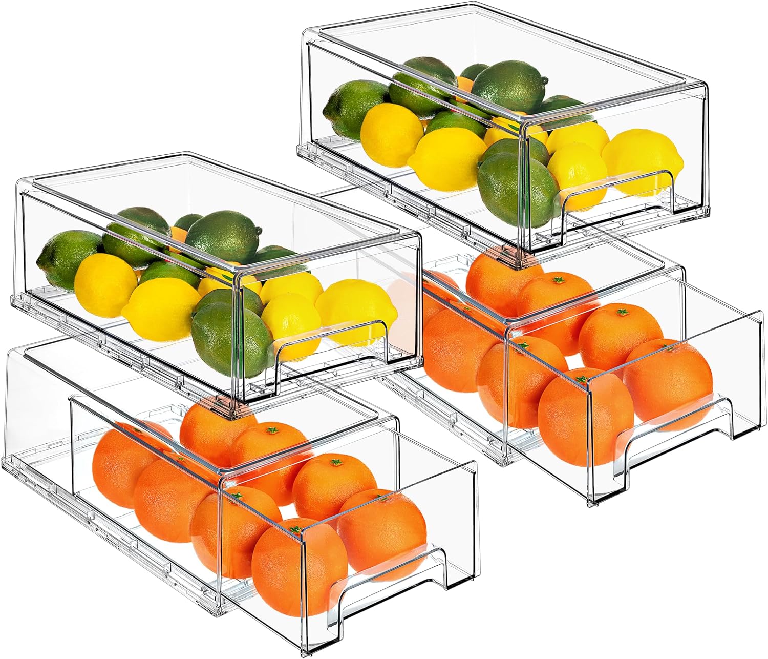Amazon.com: Sorbus Medium Clear Storage Drawers (4 Pack) – Stackable ...