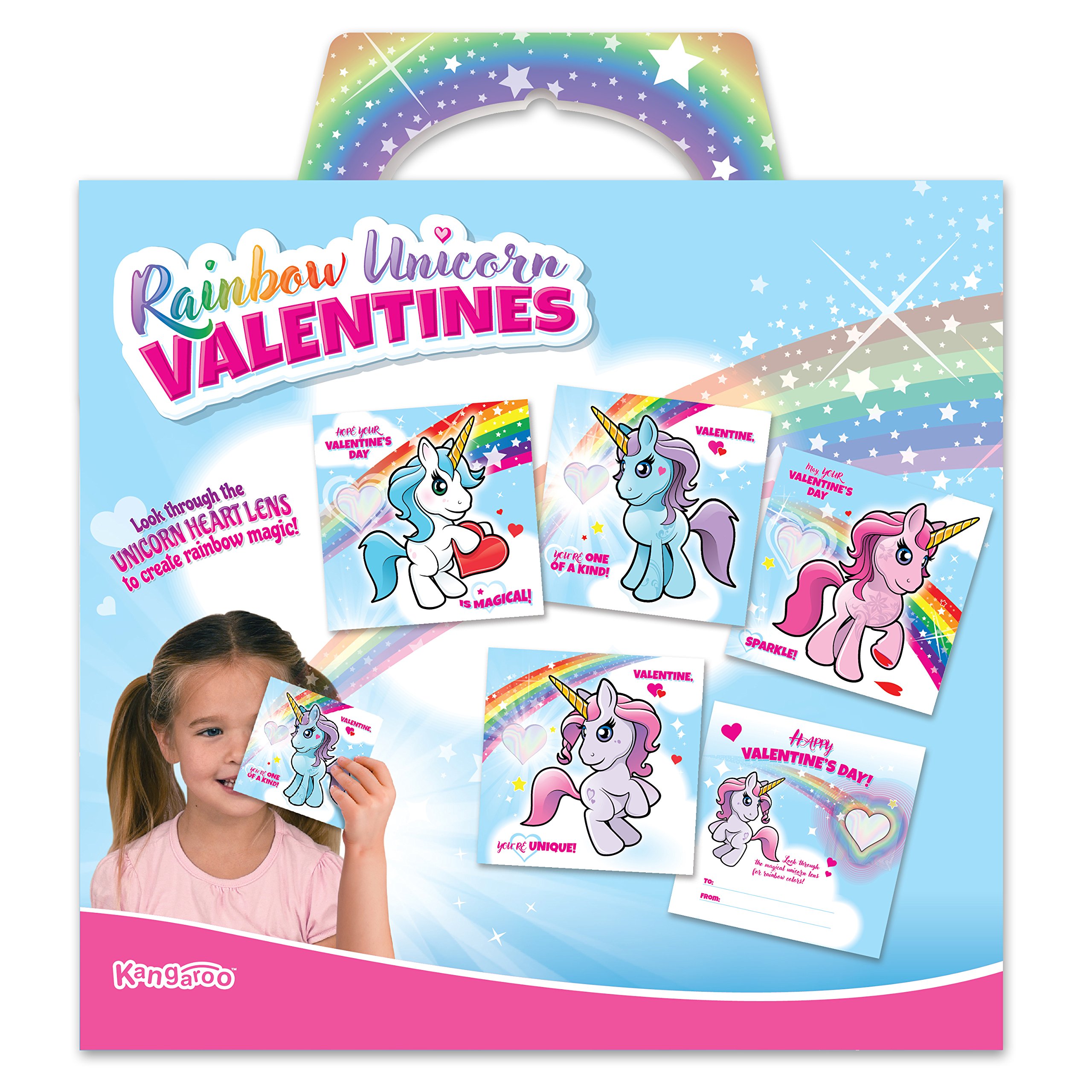 Snapklik.com : 28-Pack Rainbow Unicorn Valentines Day Cards