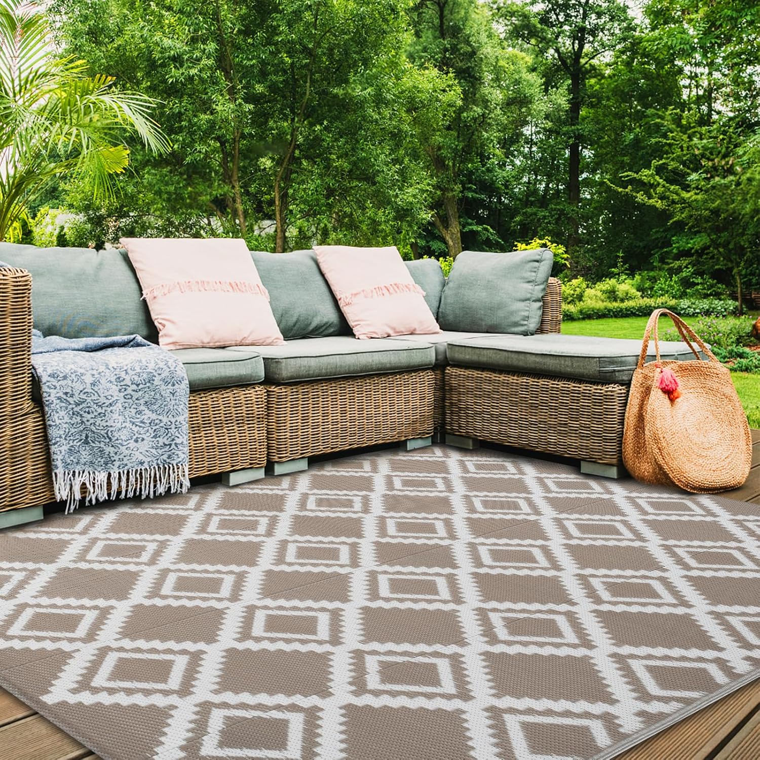Amazon.com: Sun-Ray Sandy Serenity Outdoor Area Rug for Patio, Camping ...