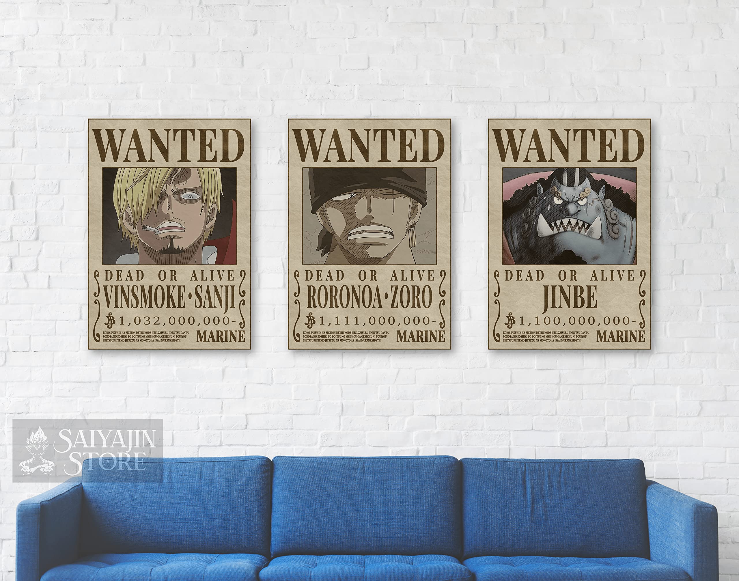 Abystyle Luffy Sanji Et Jinbe 52x35cm Set 3 Posters One Piece Poster