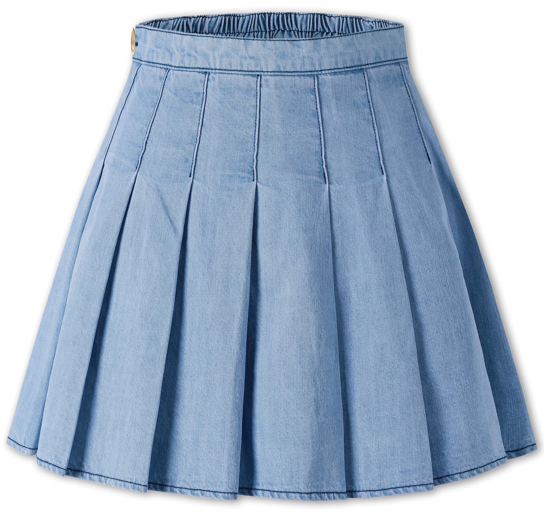Snapklik.com : Denim Pleated Skirt, Jean Mini Skirt For Girls, A-line ...