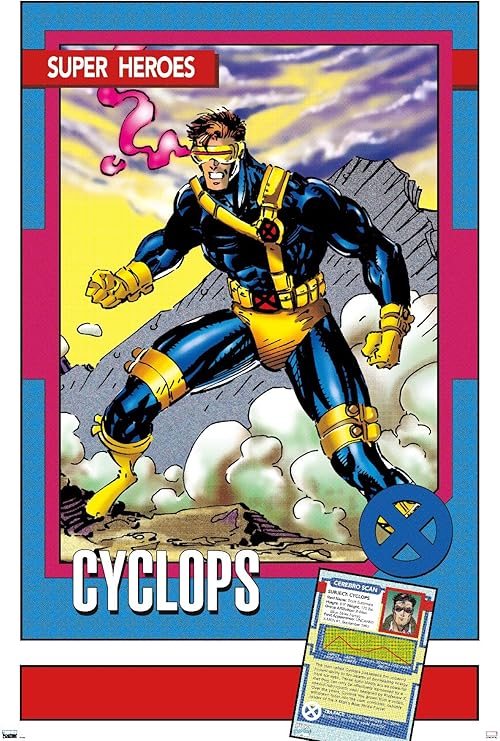 Amazon.com: Trends International Marvel Trading Cards - Cyclops Wall ...