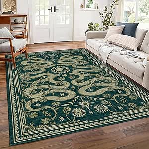 Amazon.com: Snake Washable Rugs 5x7 Area Rug for Living Room Forest ...