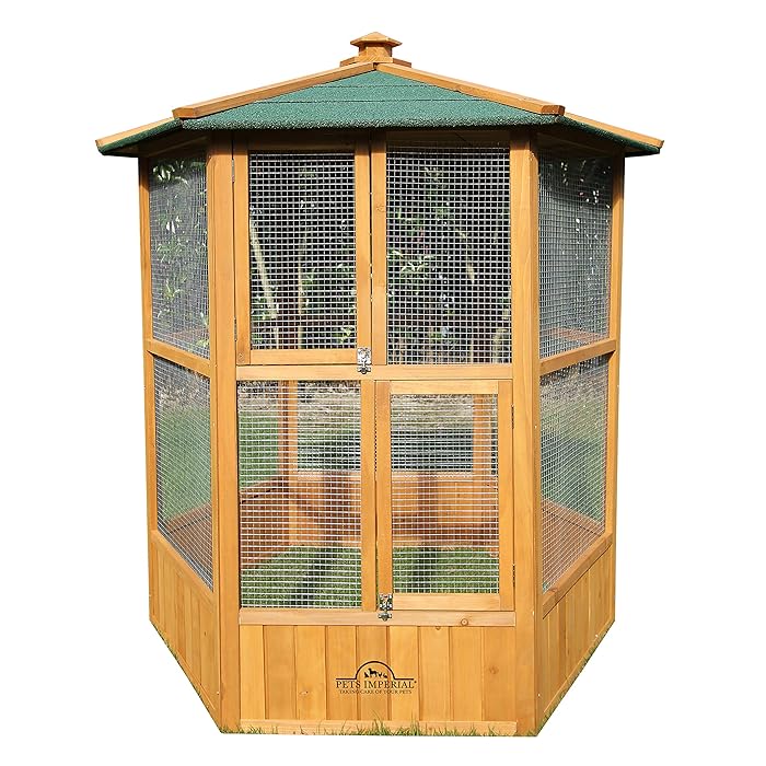 Buy Pets Imperial® Wooden Bird Aviary Hexagonal Design - Large Bird ...
