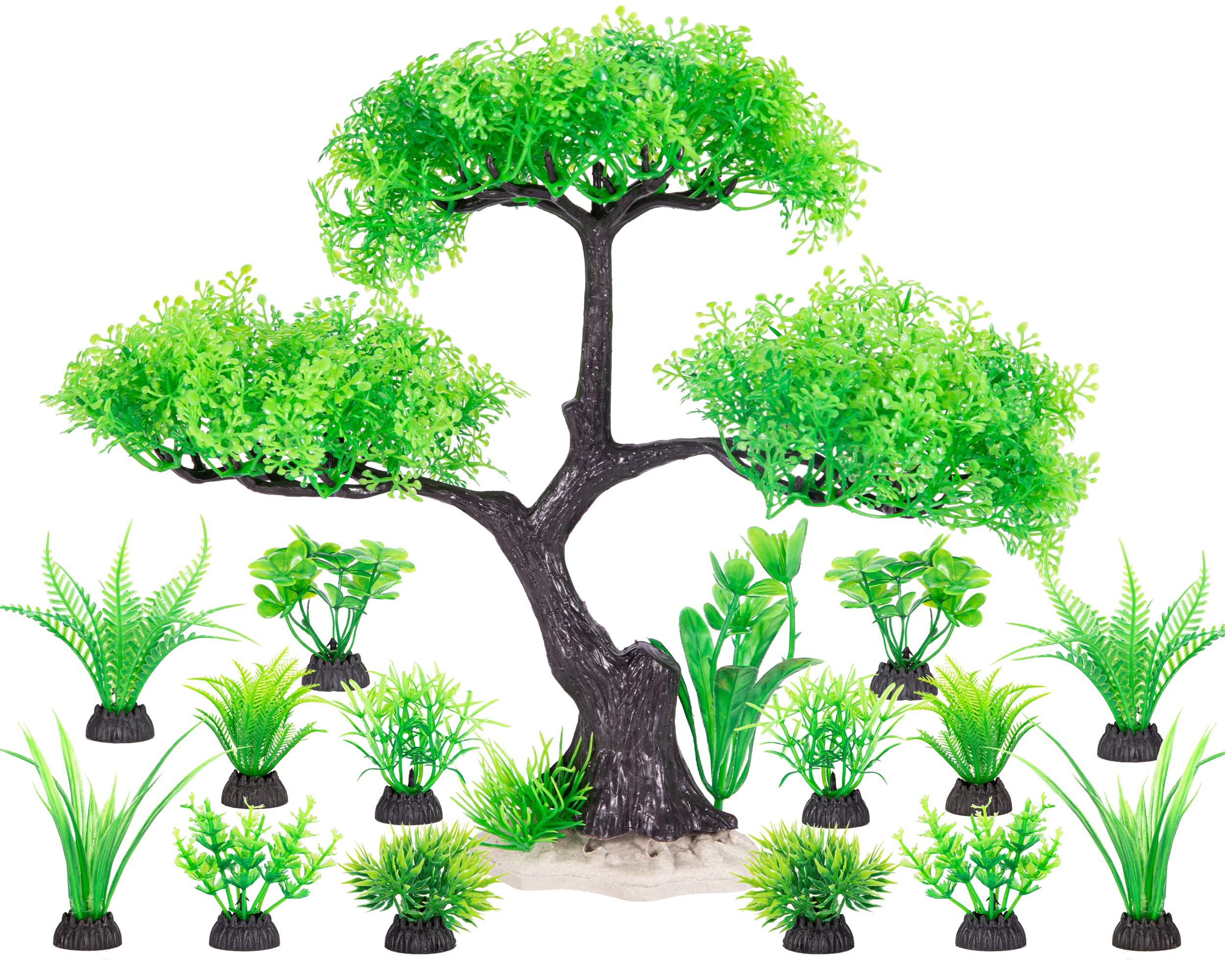 MyLifeUNIT Aquarium Decorations, 15 Pack Artificial Fish Tank Plants ...