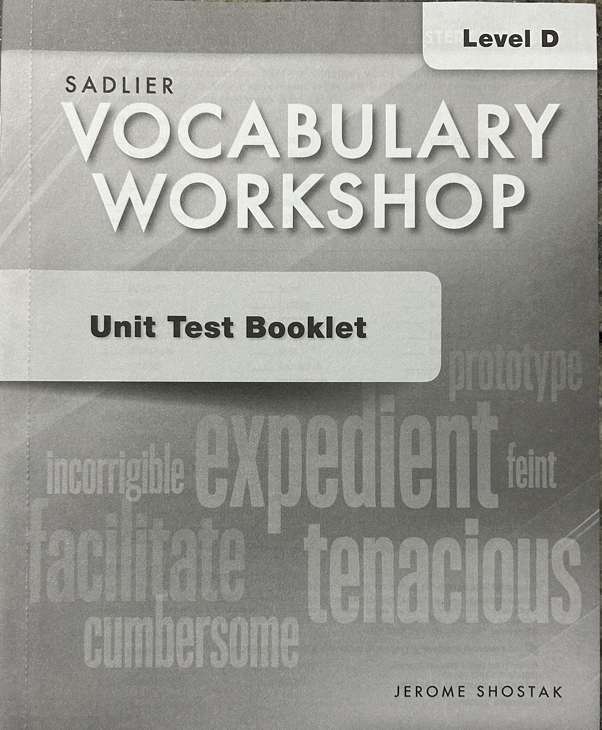 Sadlier Oxford Vocabulary Workshop Unit Test Booklet Level D: Sadlier ...