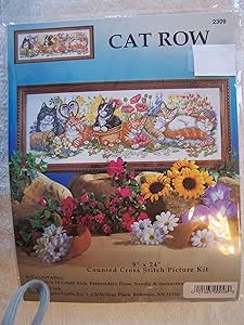 Amazon.com: Design Works Counted Cross Stitch kit - Cat Row : Arts ...