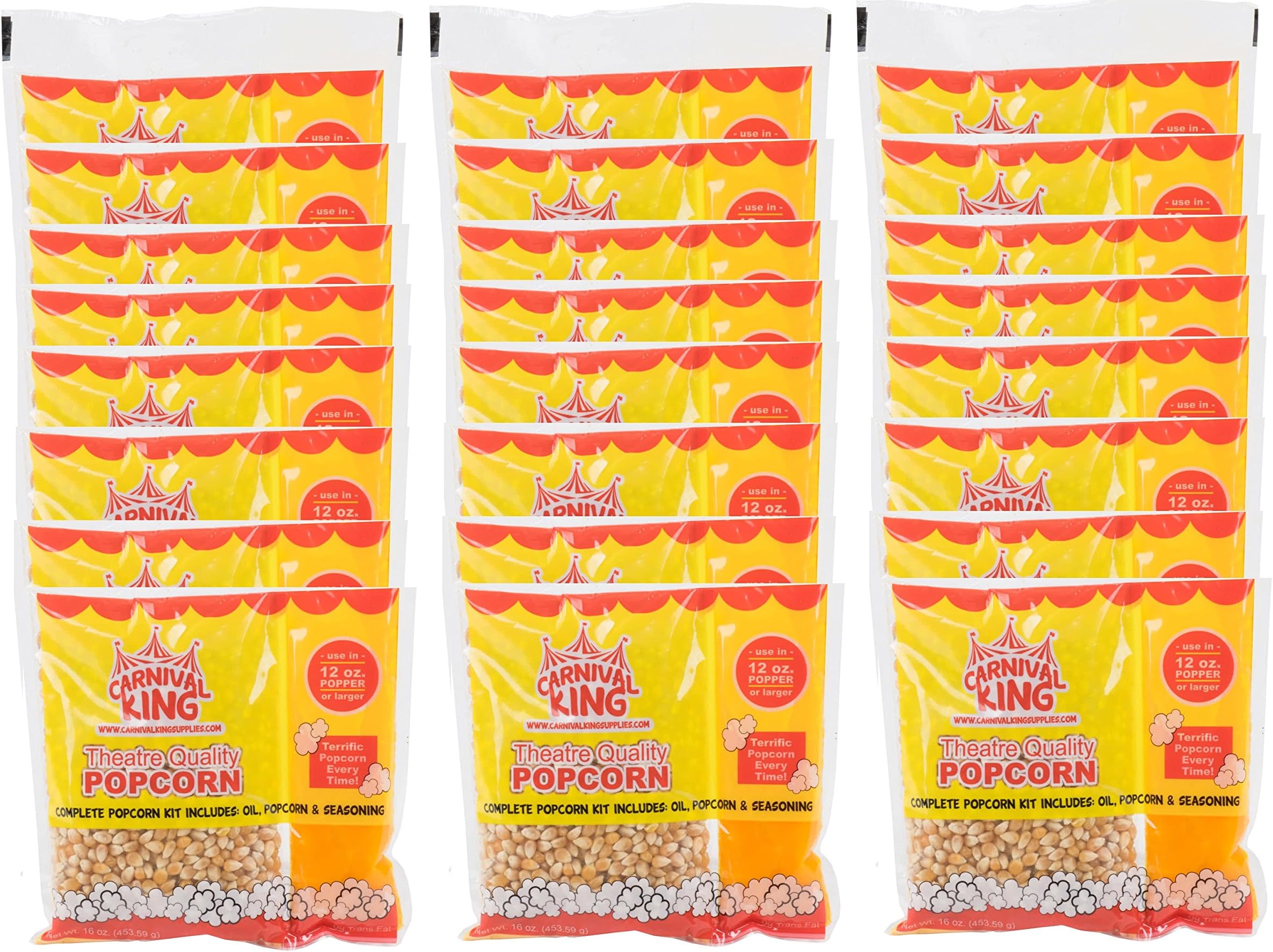Amazon.com: King All In One Popcorn Kit for 12 oz. to 14 oz. Poppers 24 ...