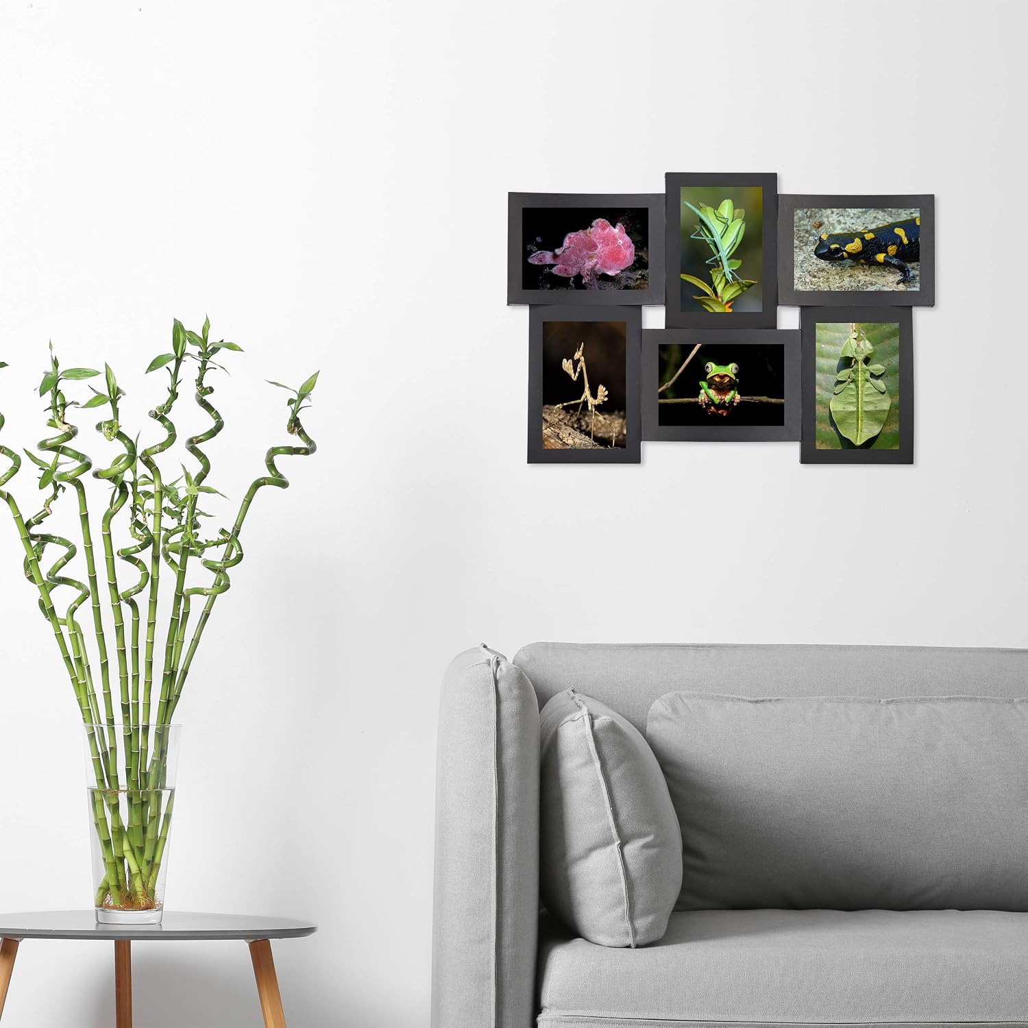 Relaxdays Multiple Picture Frame, 6 Photo Collage Frame, 3D Hanging ...