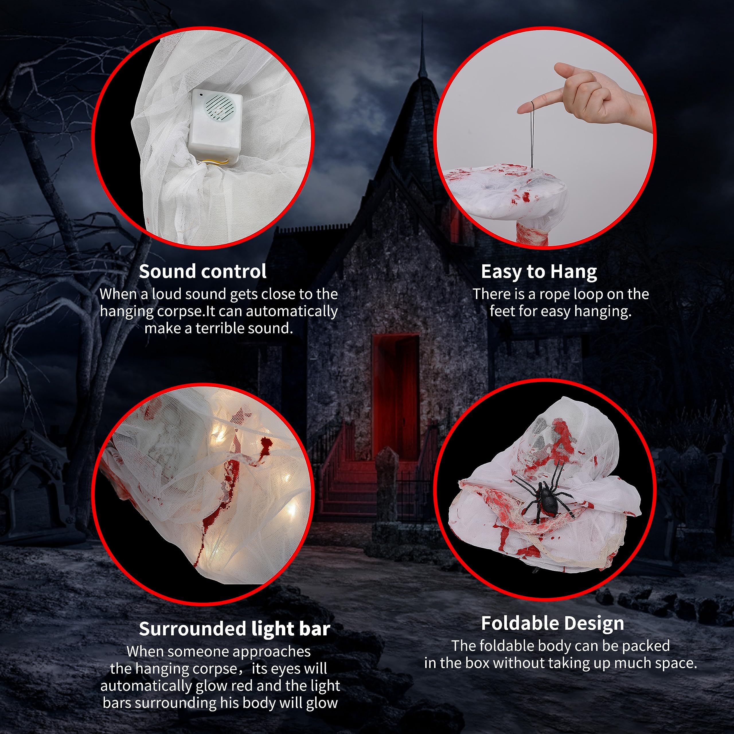 Snapklik.com : Cocoon Corpse Scary Halloween Decorations Hanging Decor ...