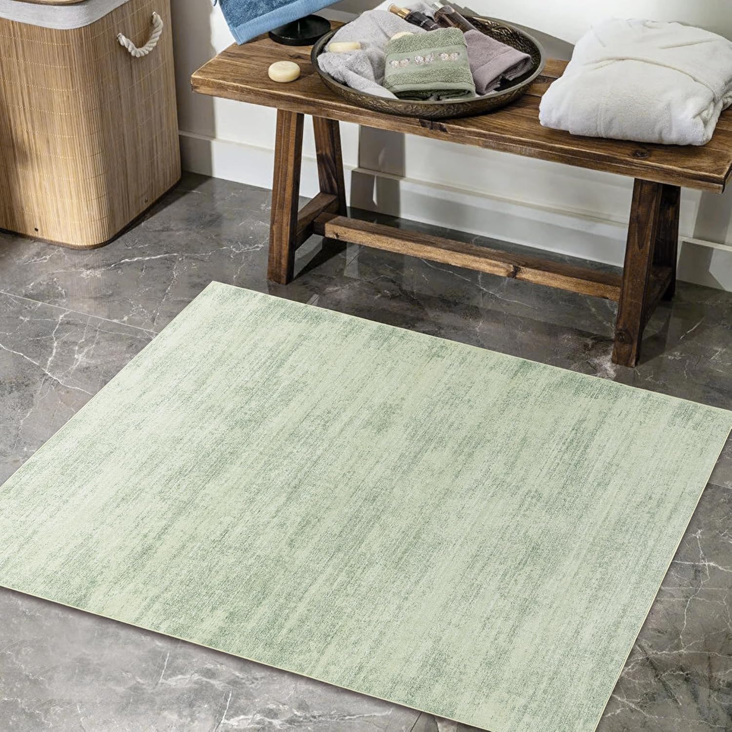 Sage Green Rugs for Bedroom,Small Boho Abstract Washbale Non Slip Area ...