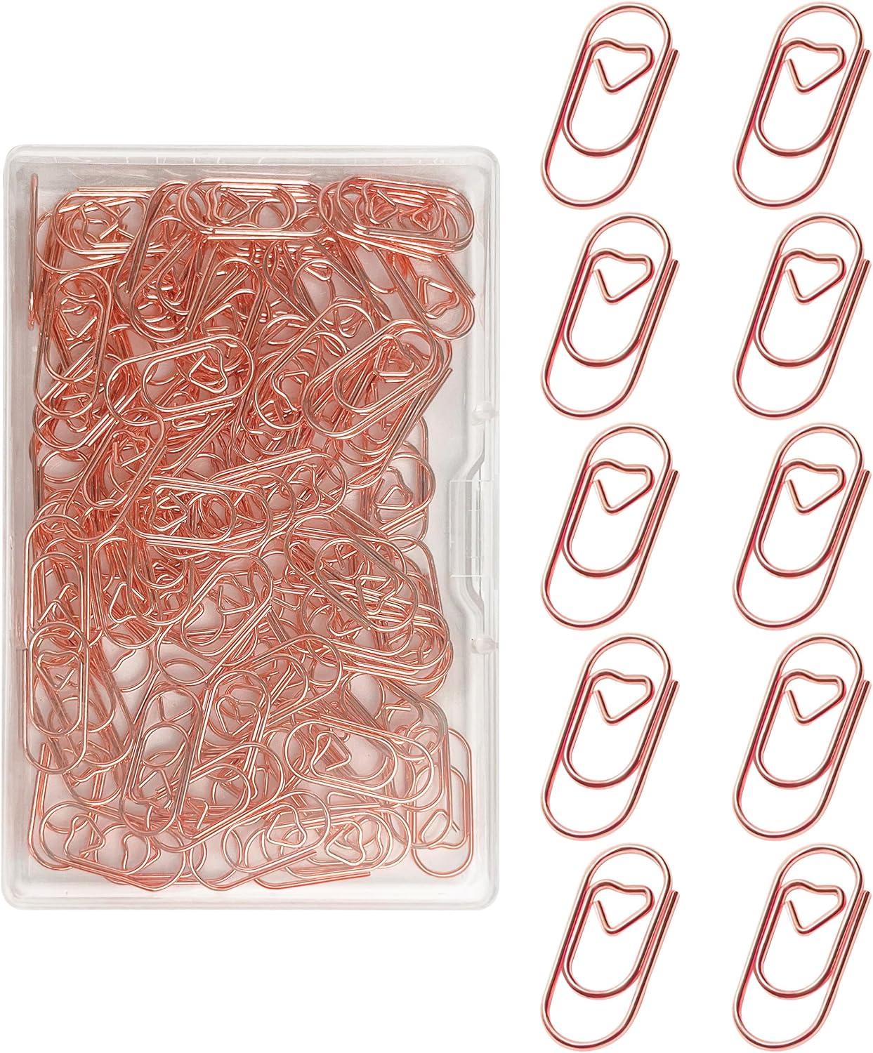 Amazon.com : QUJUFIND 100 Pcs Love Heart Shaped Paper Clips, 0.8inch Cute Mini Paperclips for ...