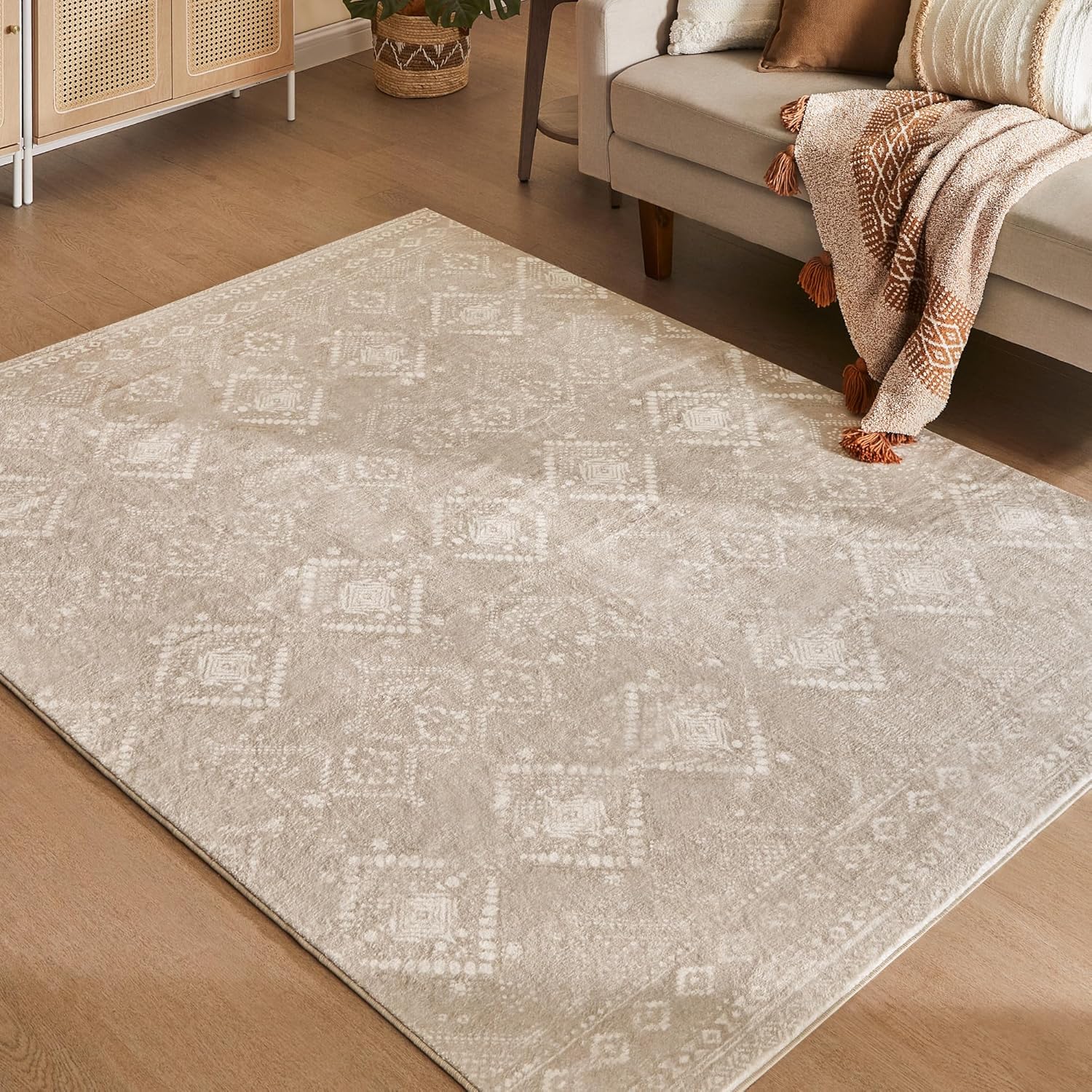 Amazon.com: SONGMICS HOME Area Rug, 5x7 ft Rug for Bedroom, Non-Slip ...