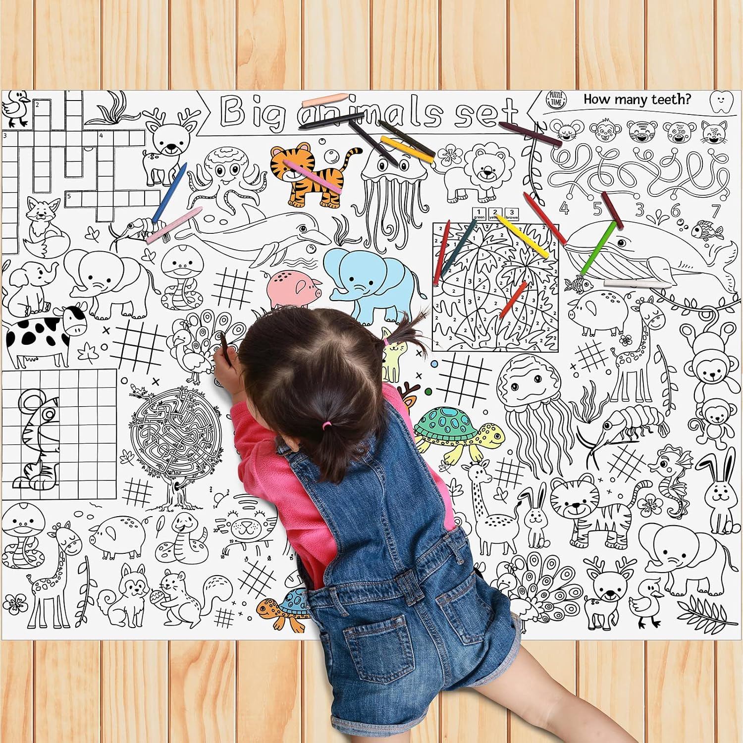 Amazon.com: Moukeren 3 Pcs Giant Coloring Poster 48 x 36'' Kids Big ...