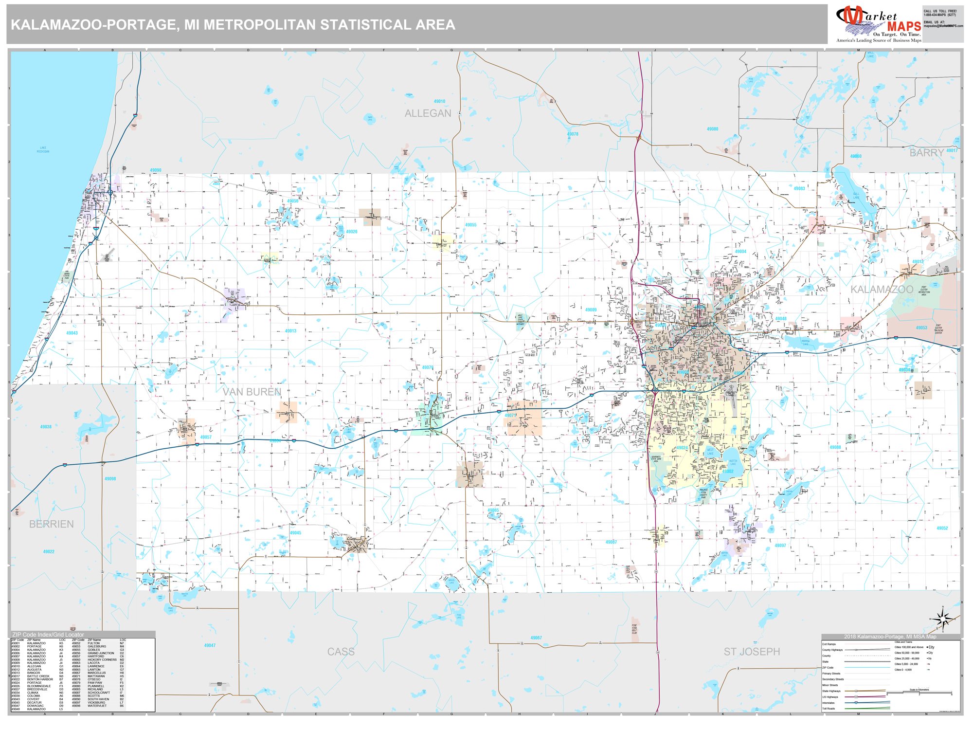 Kalamazoo County Michigan Zip Code Map Kalamazoo, MI Zip Code Map